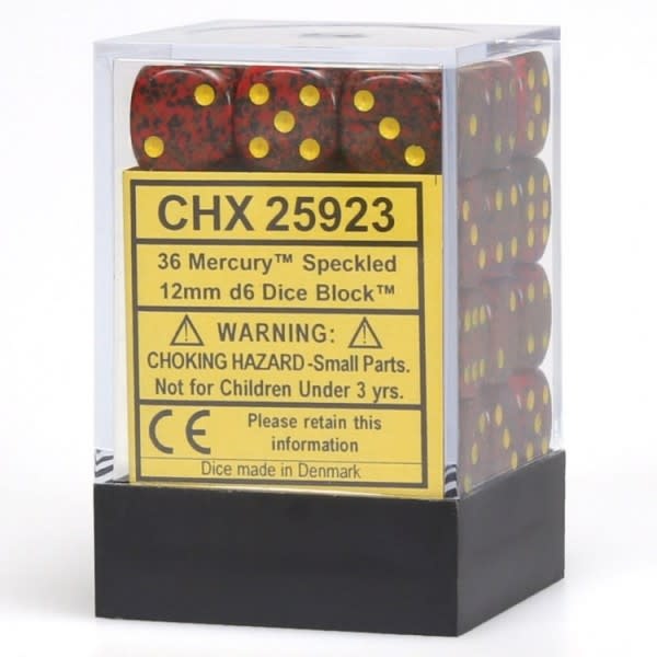 Mercury 12mm D6 Dice Block (36) - Recess Games LLC