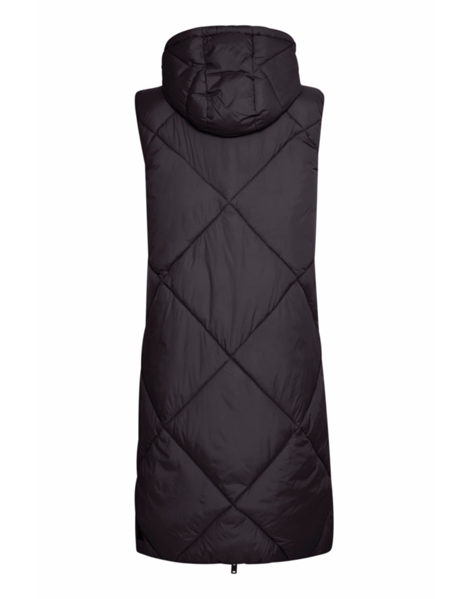 b.young - Bomina Knee Length Puffer Vest (Black) - Luna Blue