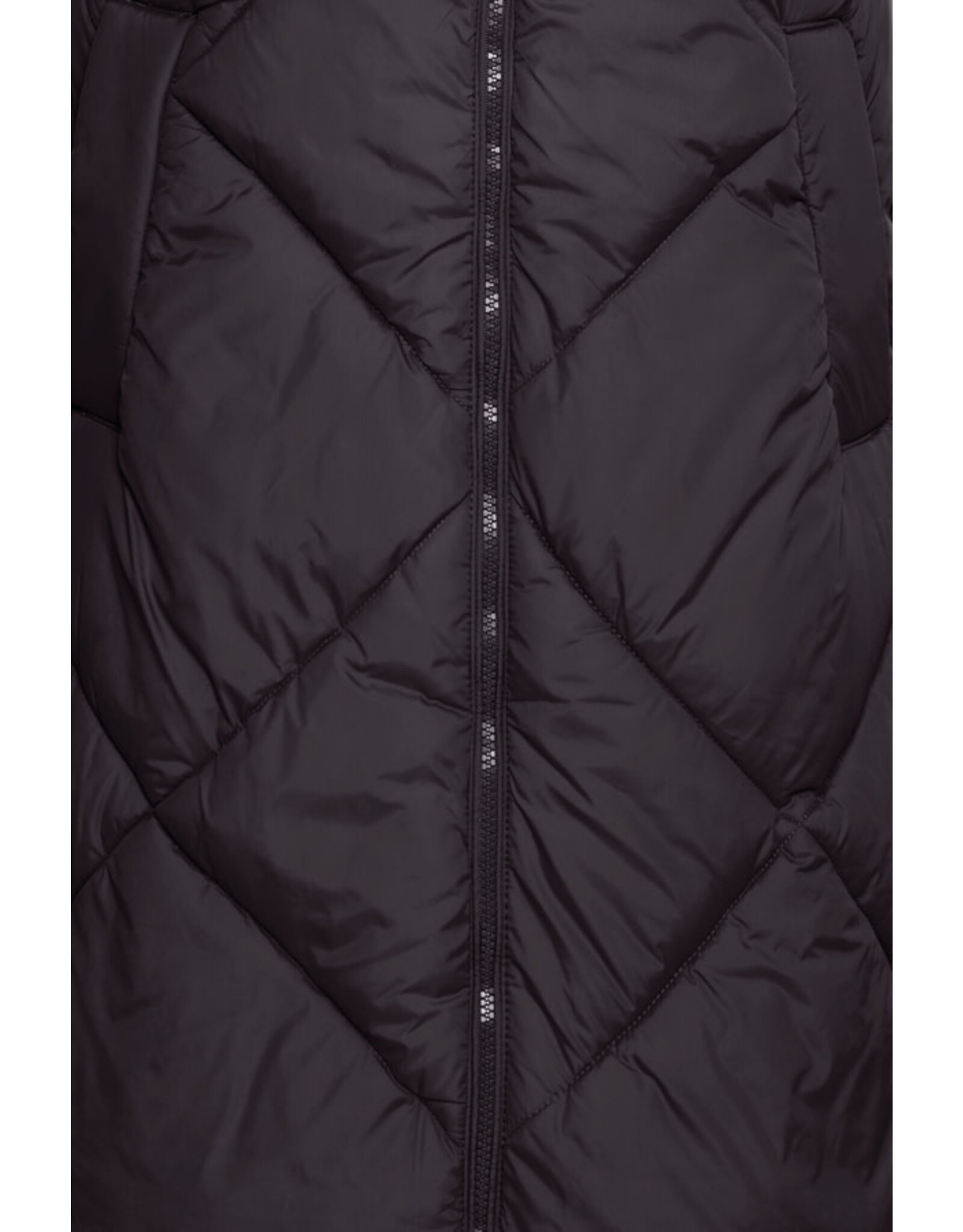 b.young - Bomina Knee Length Puffer Vest (Black) - Luna Blue