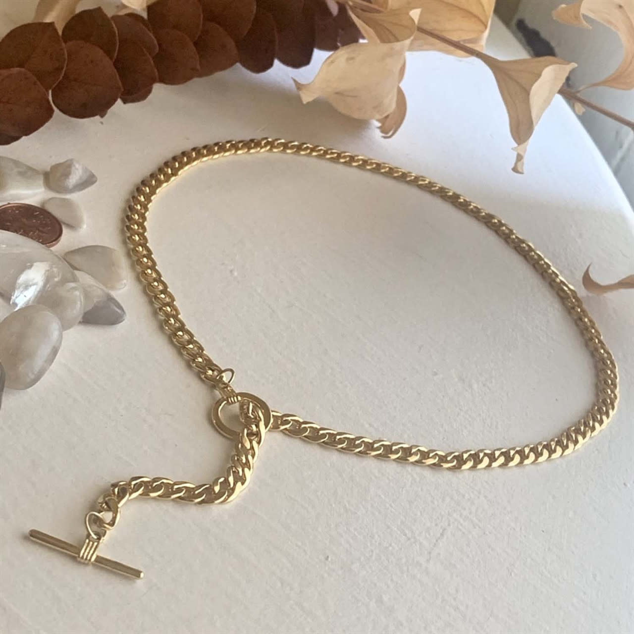 Pika & Bear - "Billy" Large Link Chain Necklace - Luna Blue