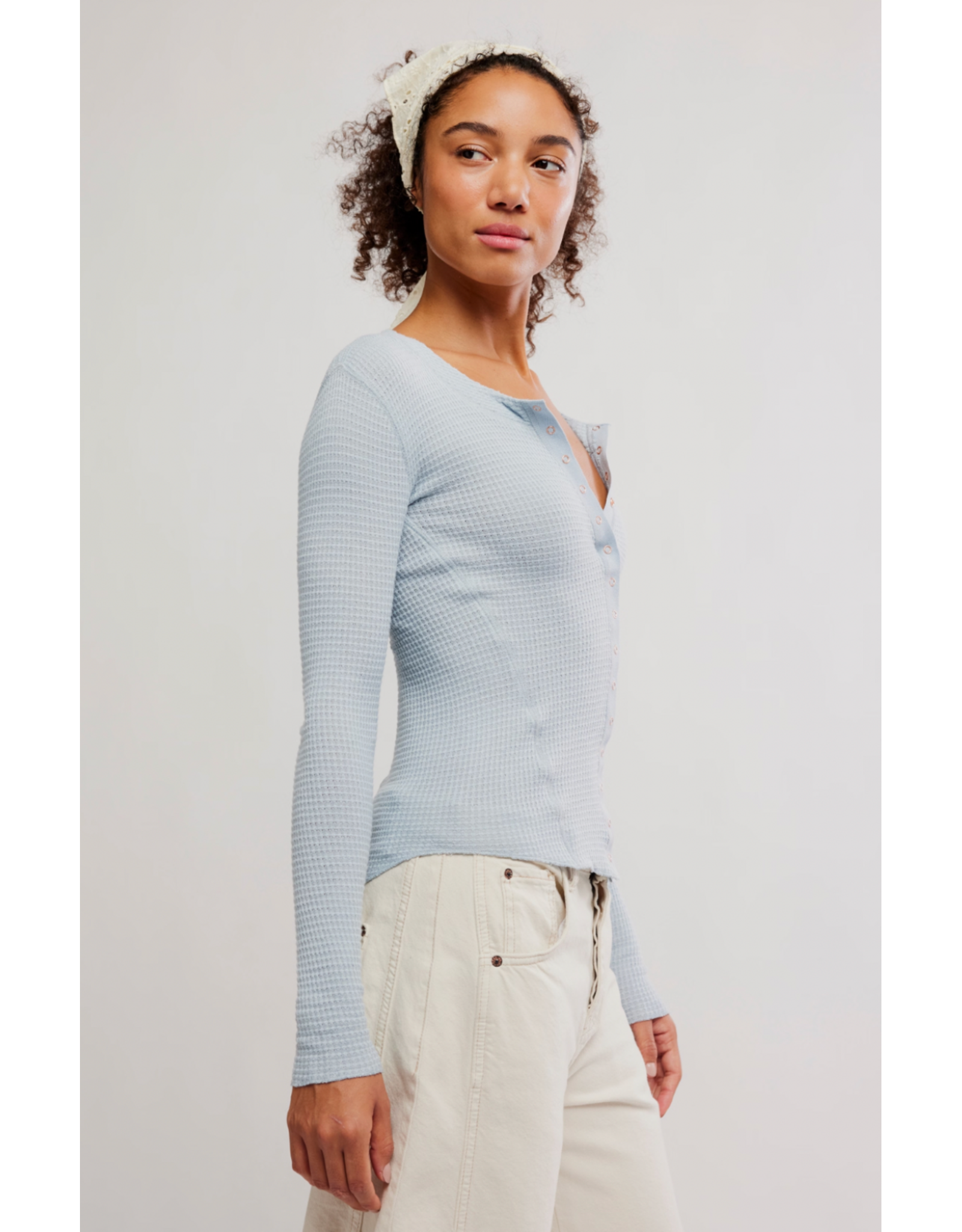 Free People - Going Places Cardi (Pearl Blue) - Luna Blue