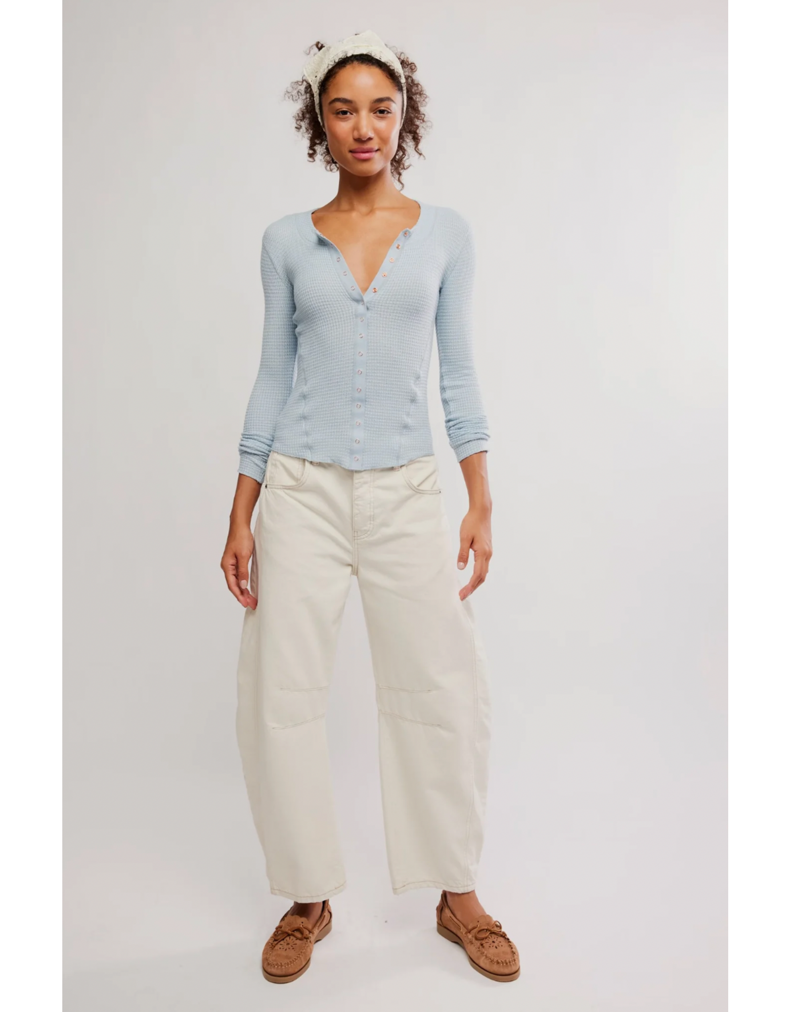 Free People - Going Places Cardi (Pearl Blue) - Luna Blue