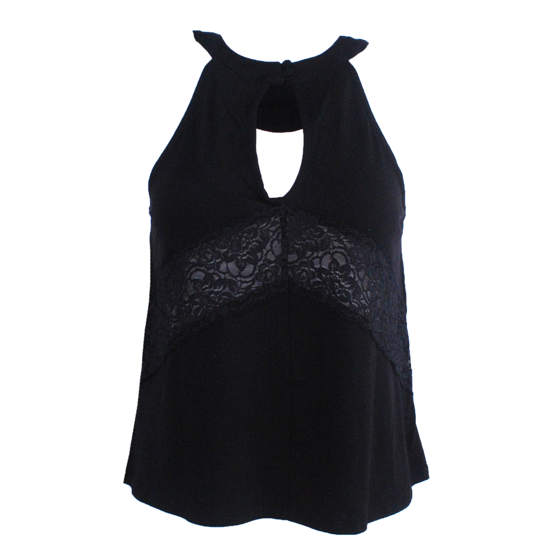 Kennedy Keyhole Back/Lace Inset Ladies Tank - The Matador