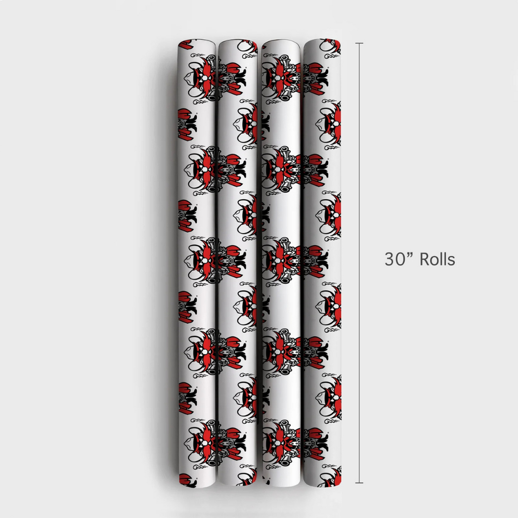 Raider Red White Wrapping Paper - 15 Feet - The Matador