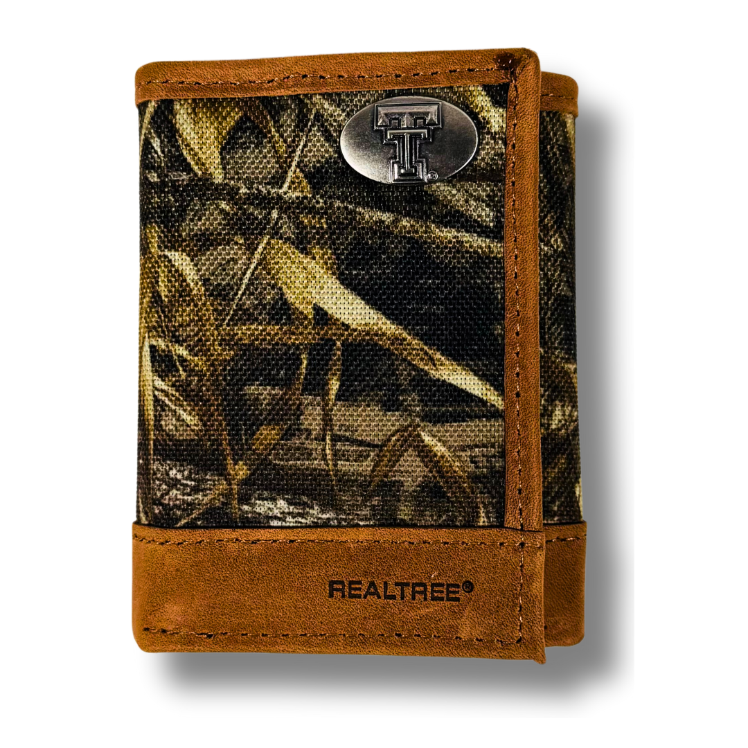 Texas Tech RealTree Nylon Tri-fold Concho Wallet - The Matador