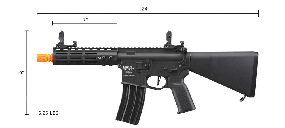 Lancer Tactical Archon 7" M-LOK Proline Series M4 Airsoft Rifle w ...