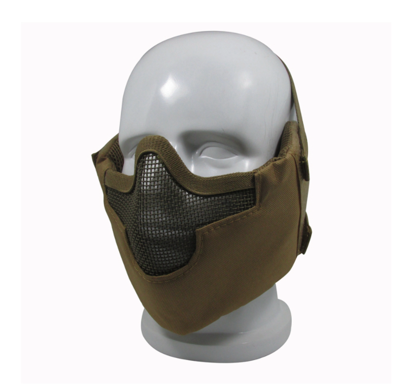 Half Face V8 Steel Net Mesh Tactical Military Protective Mask - Desert ...