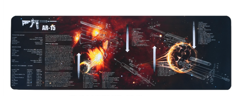 AR-15 Tech Mat (Fire) 915mm x 305mm x 3mm - US Airsoft, Inc.