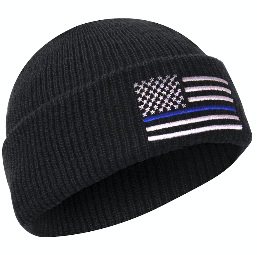 Rothco Thin Blue Line Deluxe Embroidered Watch Cap - US Airsoft, Inc.