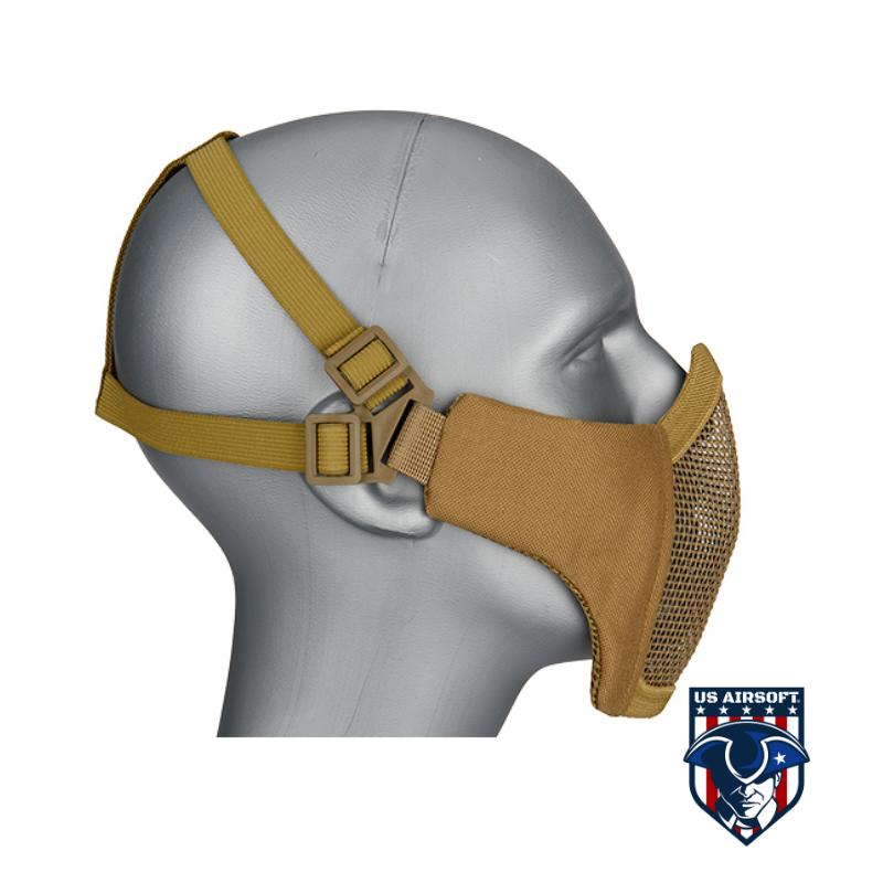 G-FORCE STEEL MESH NYLON LOWER FACE MASK (TAN) - US Airsoft, Inc.