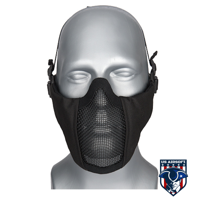 G-FORCE STEEL MESH NYLON LOWER FACE MASK (BLACK) - US Airsoft, Inc.