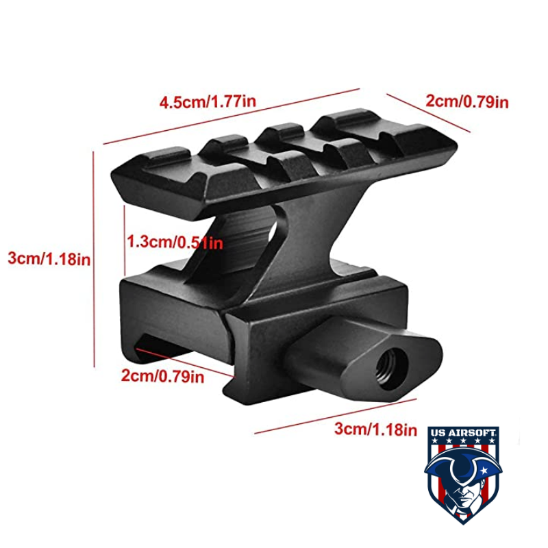 Arne Tactical High Riser Rail Scope Mount (20mm Picatinny Rail Base ...