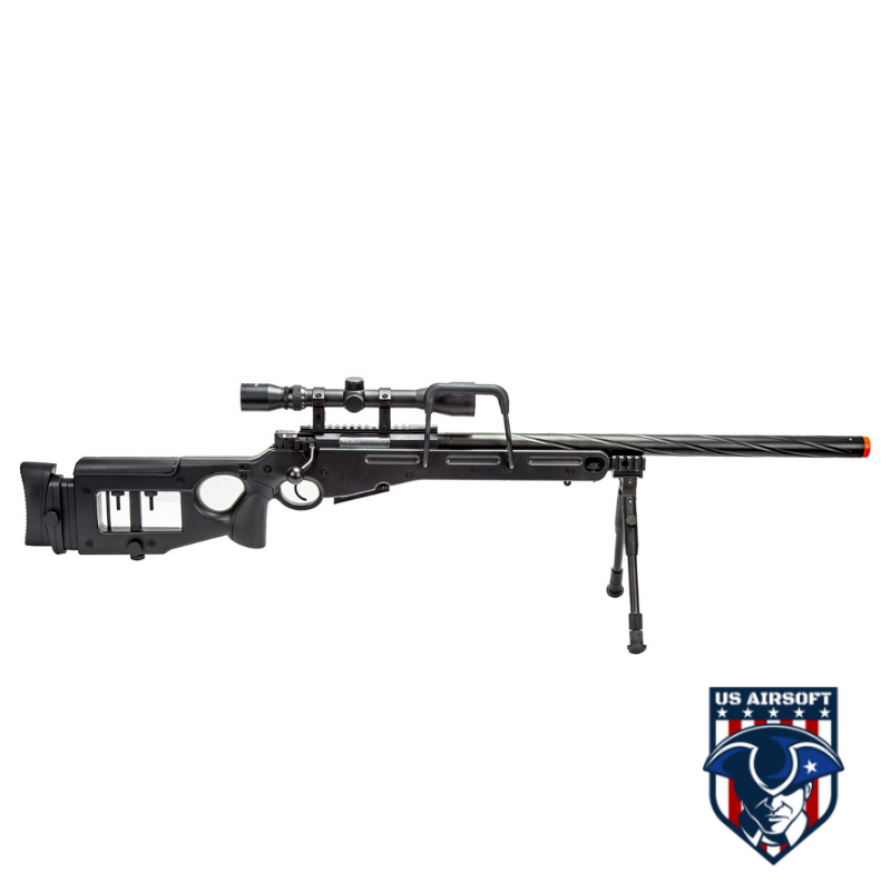 WellFire SV98 Bolt Action Airsoft Sniper Rifle w/ Scope and Bipod ...