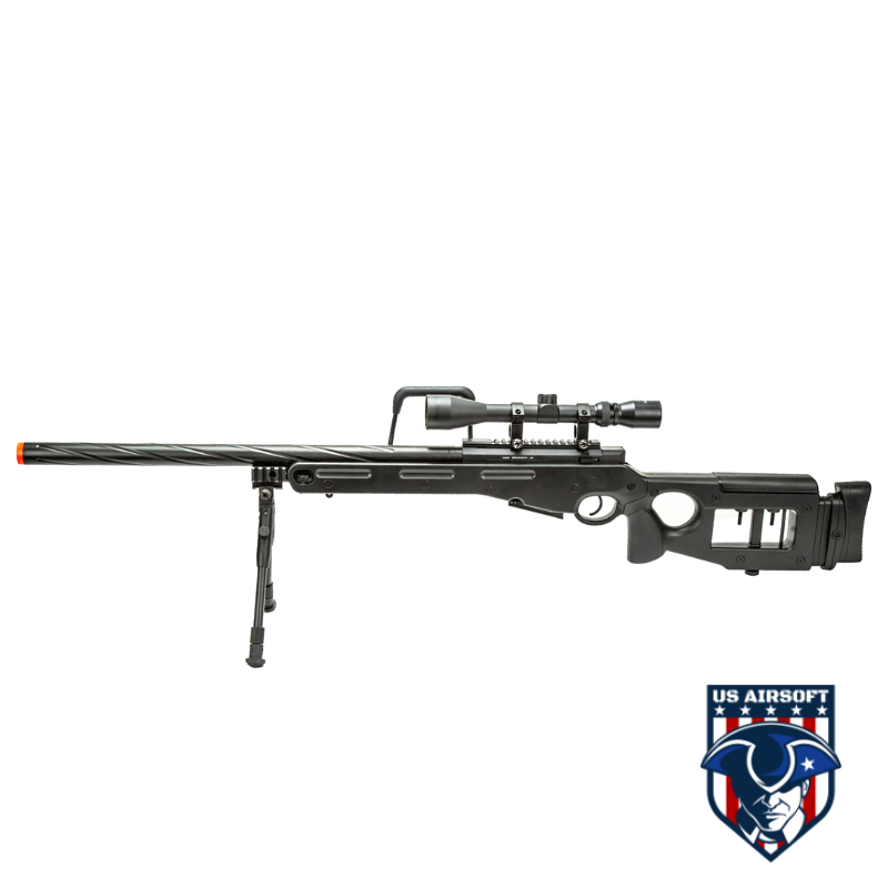 WellFire SV98 Bolt Action Airsoft Sniper Rifle w/ Scope and Bipod ...