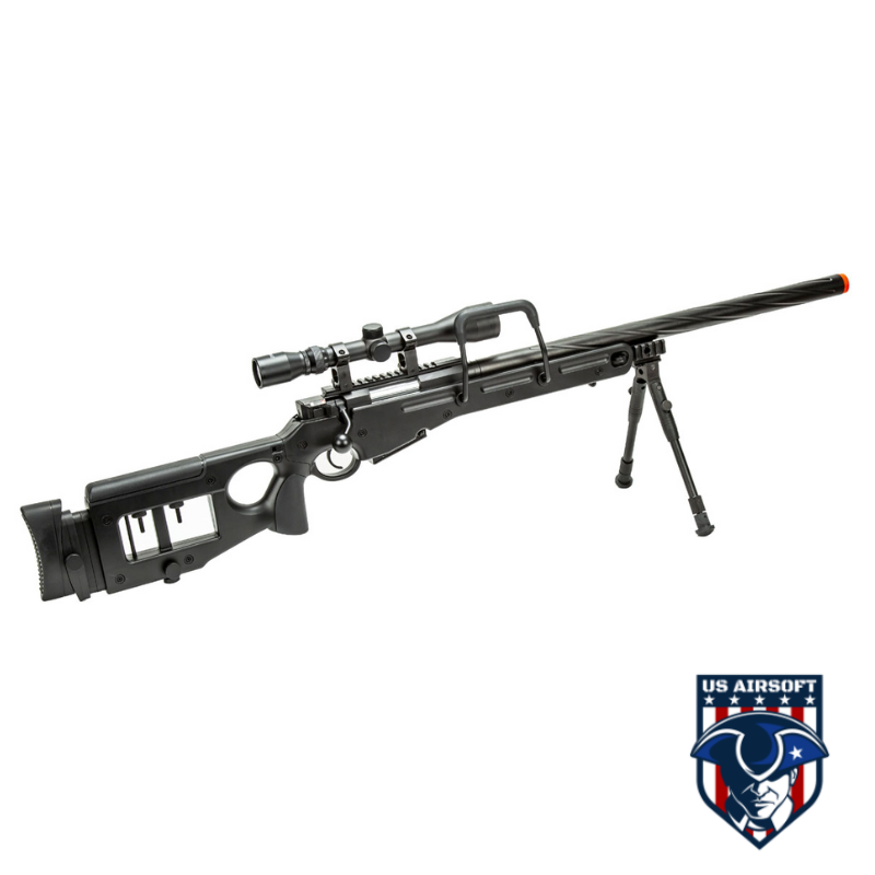 WellFire SV98 Bolt Action Airsoft Sniper Rifle w/ Scope and Bipod ...