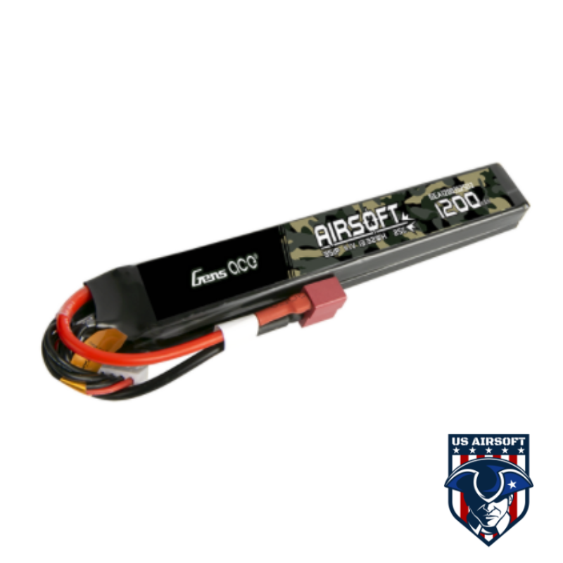 Gens Ace 25C 1200mAh 3S1P 11.1V 2X Airsoft Gun Battery With Dean Plug ...