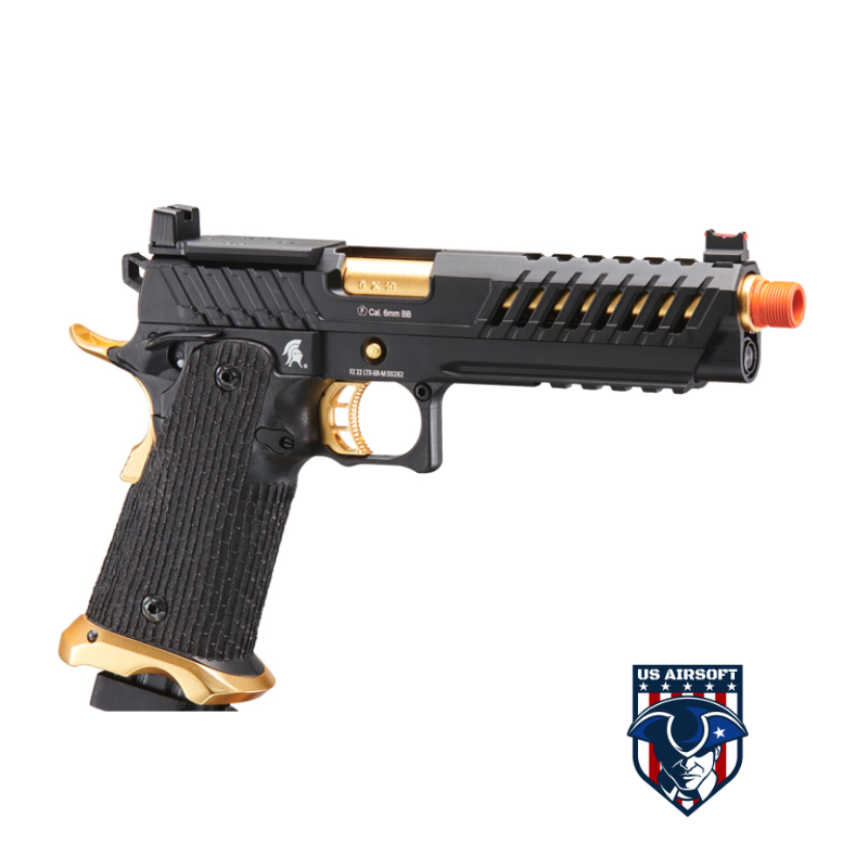 Lancer Tactical Knightshade Hi-Capa Gas Blowback Airsoft Pistol (Color: Black / Gold) - US ...