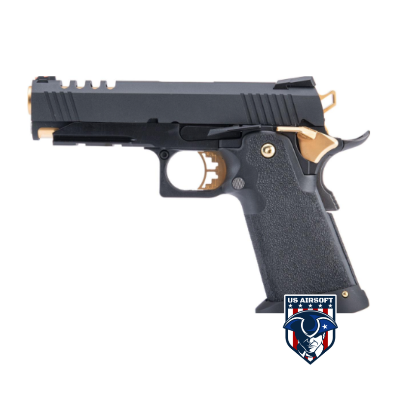 AW Custom Gold Match HX27 Hi-CAPA Gas Blowback Airsoft Pistol (Model: 4 ...