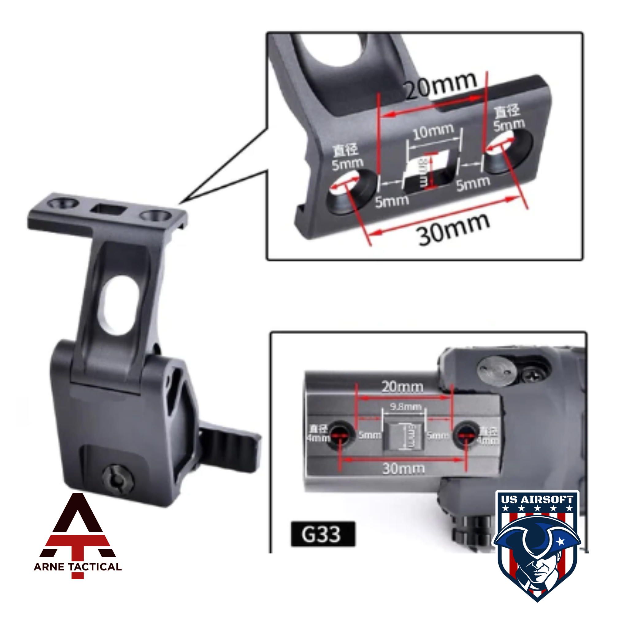 Arne Tactical Airsoft FTC G33 Magnifier Mount - Dark Earth - US Airsoft ...