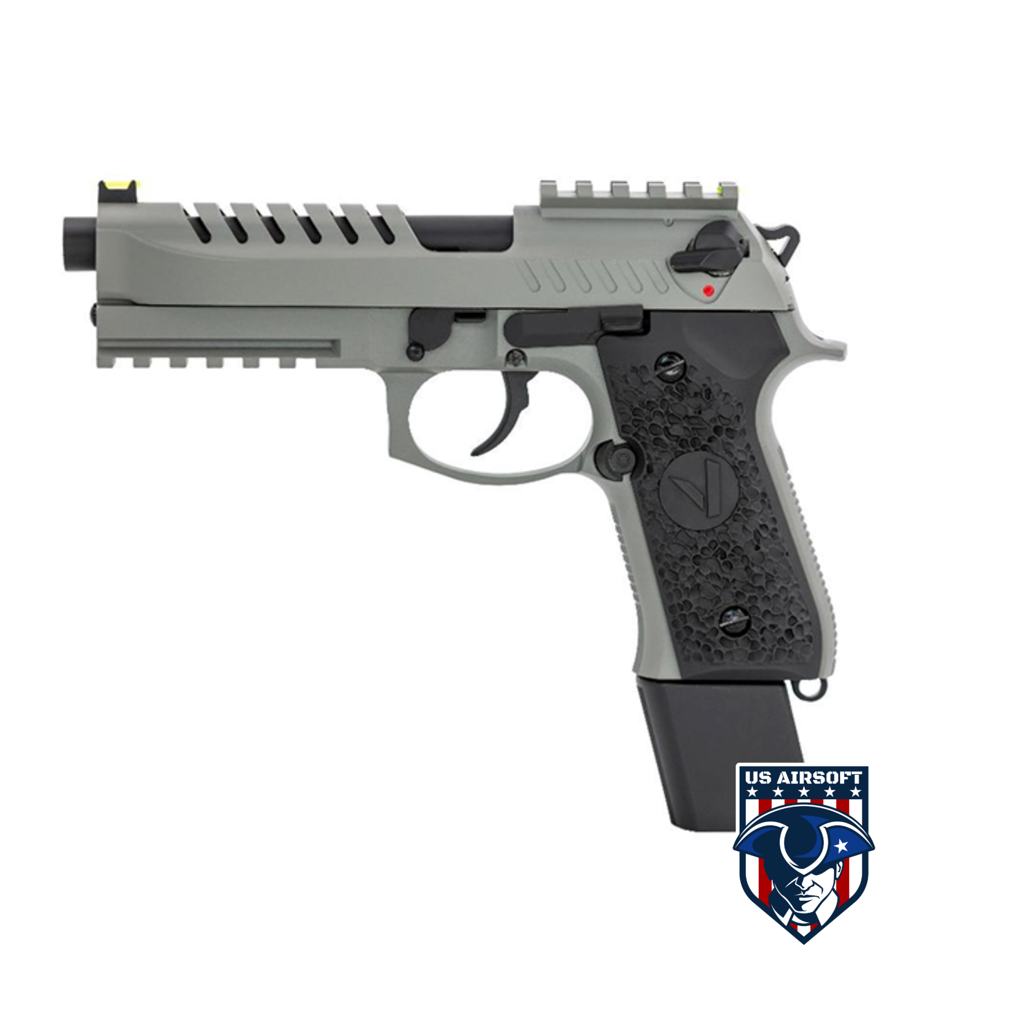 Vorsk Airsoft Tactical VM9 Gas Blowback Pistol - Grey - US Airsoft, Inc.