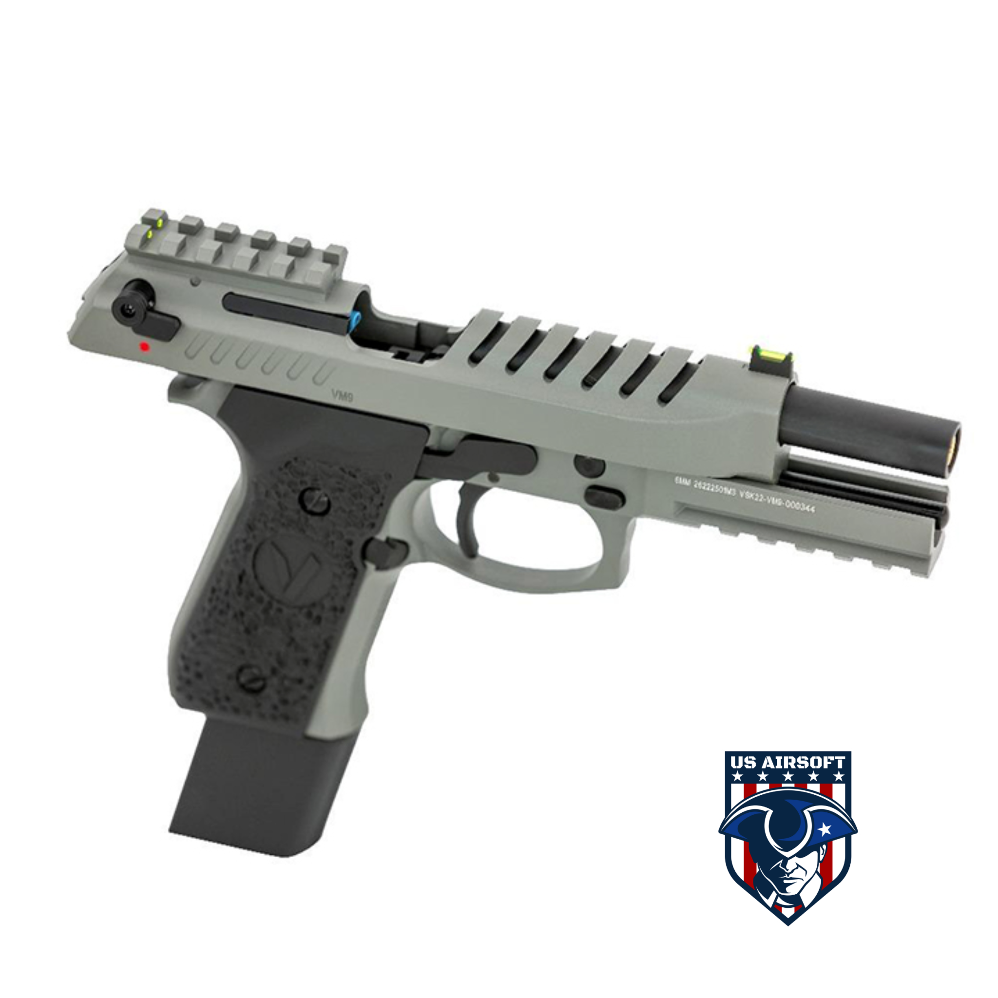 Vorsk Airsoft Tactical VM9 Gas Blowback Pistol - Grey - US Airsoft, Inc.