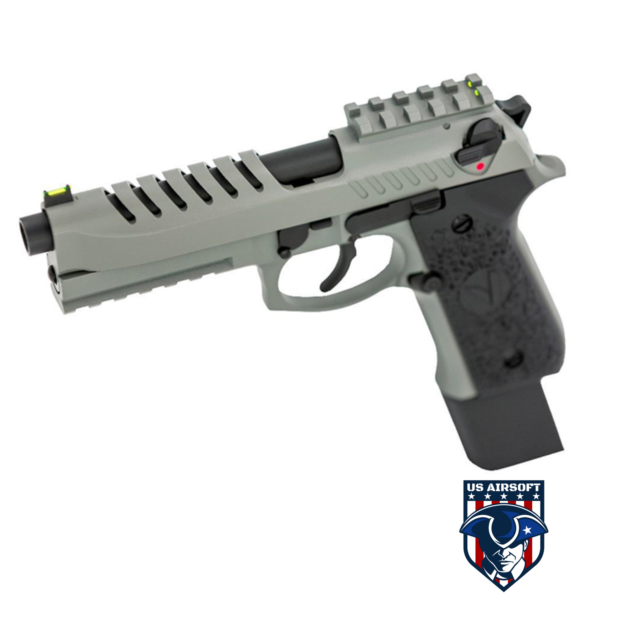 Vorsk Airsoft Tactical VM9 Gas Blowback Pistol - Grey - US Airsoft, Inc.
