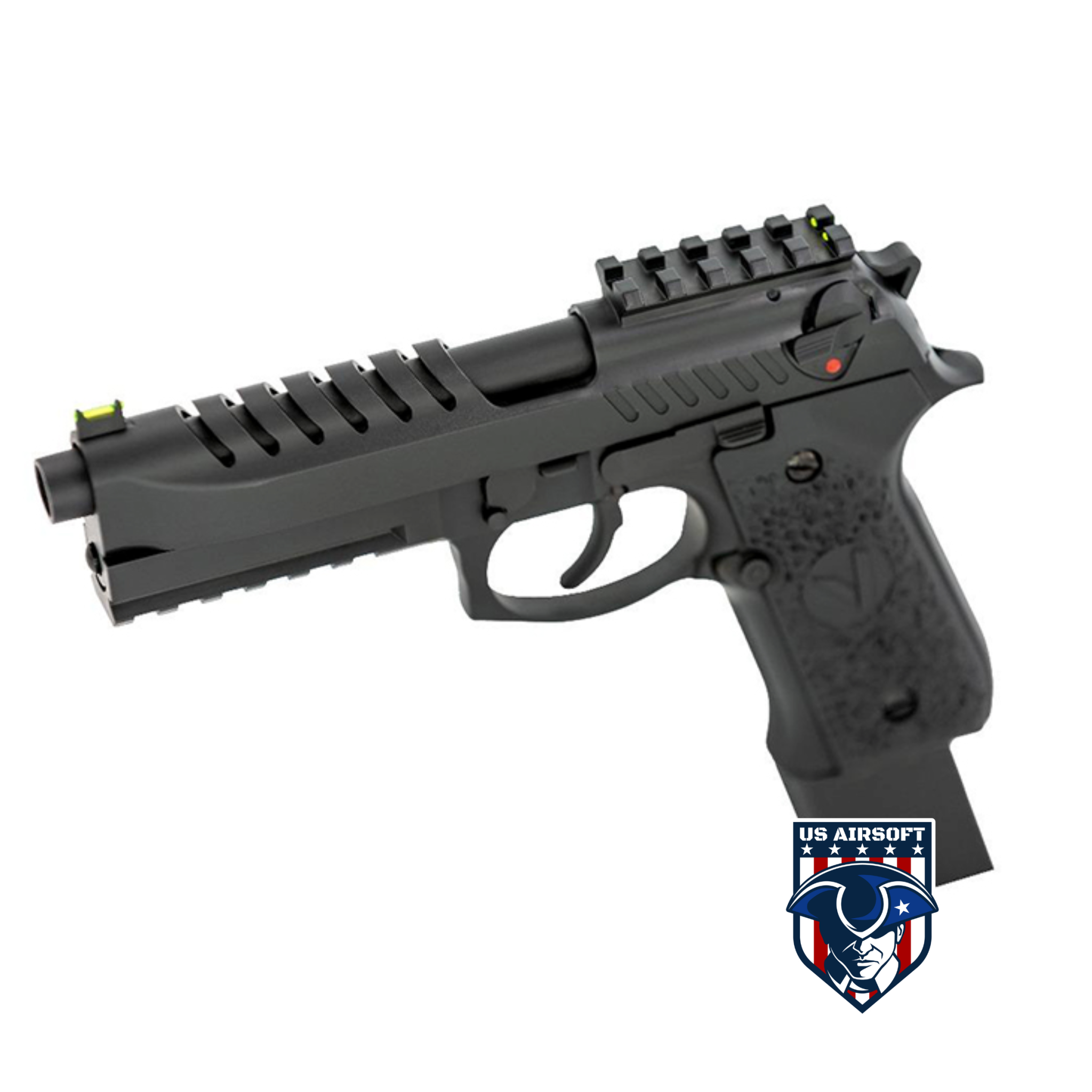 Vorsk Airsoft Tactical VM9 Gas Blowback Pistol - Black - US Airsoft, Inc.