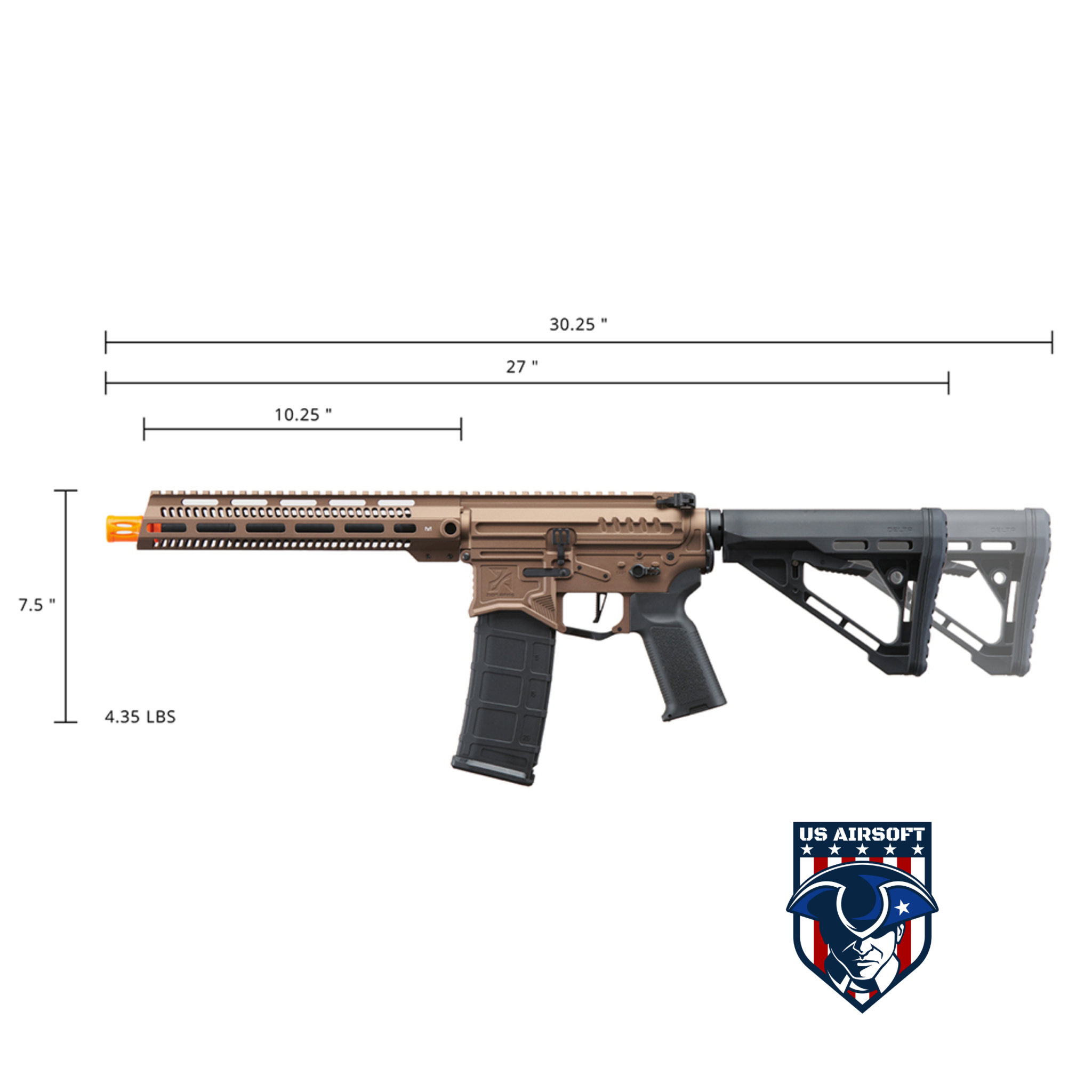 Zion Arms R15 Mod 1 Long Rail Airsoft Rifle with Delta Stock (Color ...