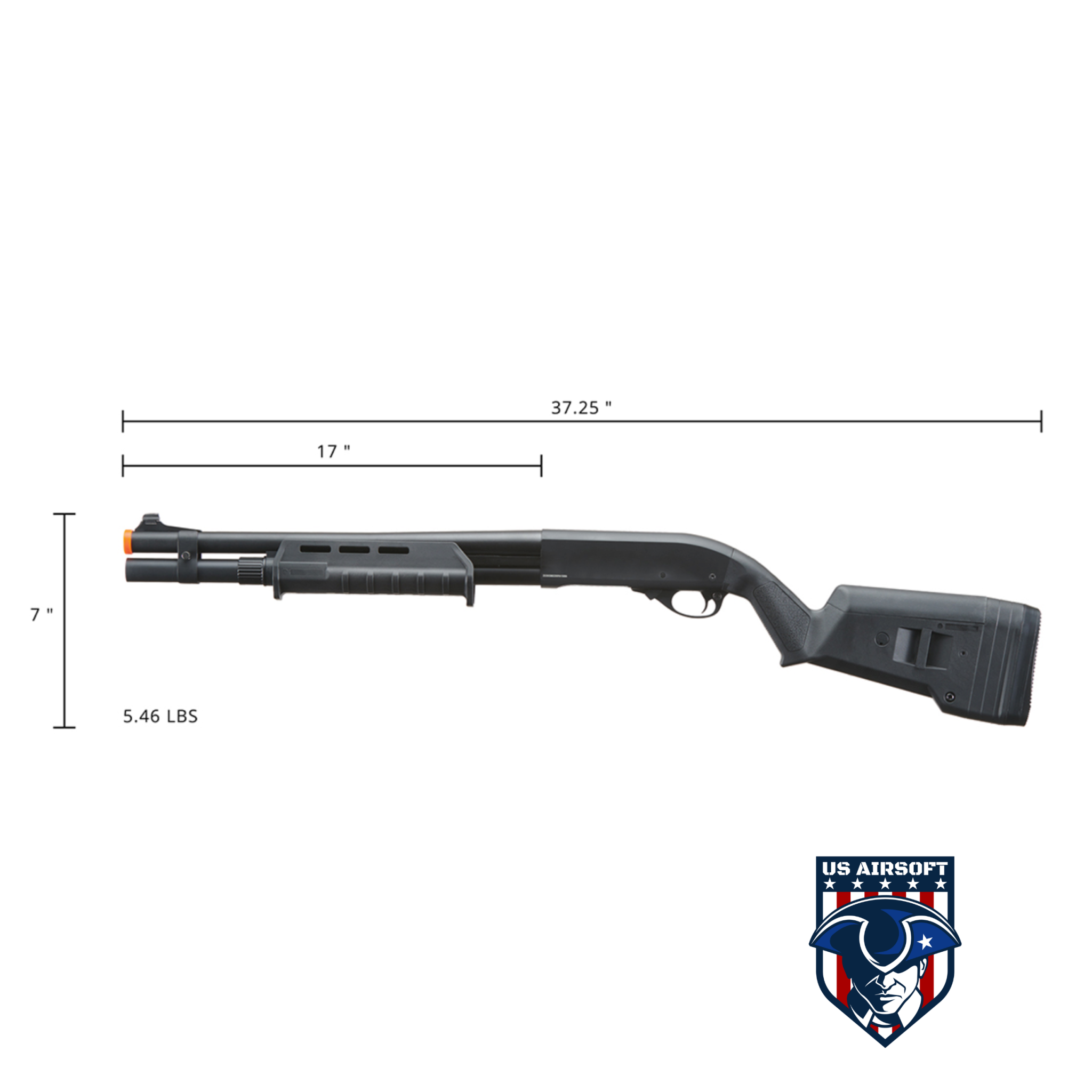 Golden Eagle Airsoft M870 MP M-LOK Style 3/6-Shot Pump Action Gas ...