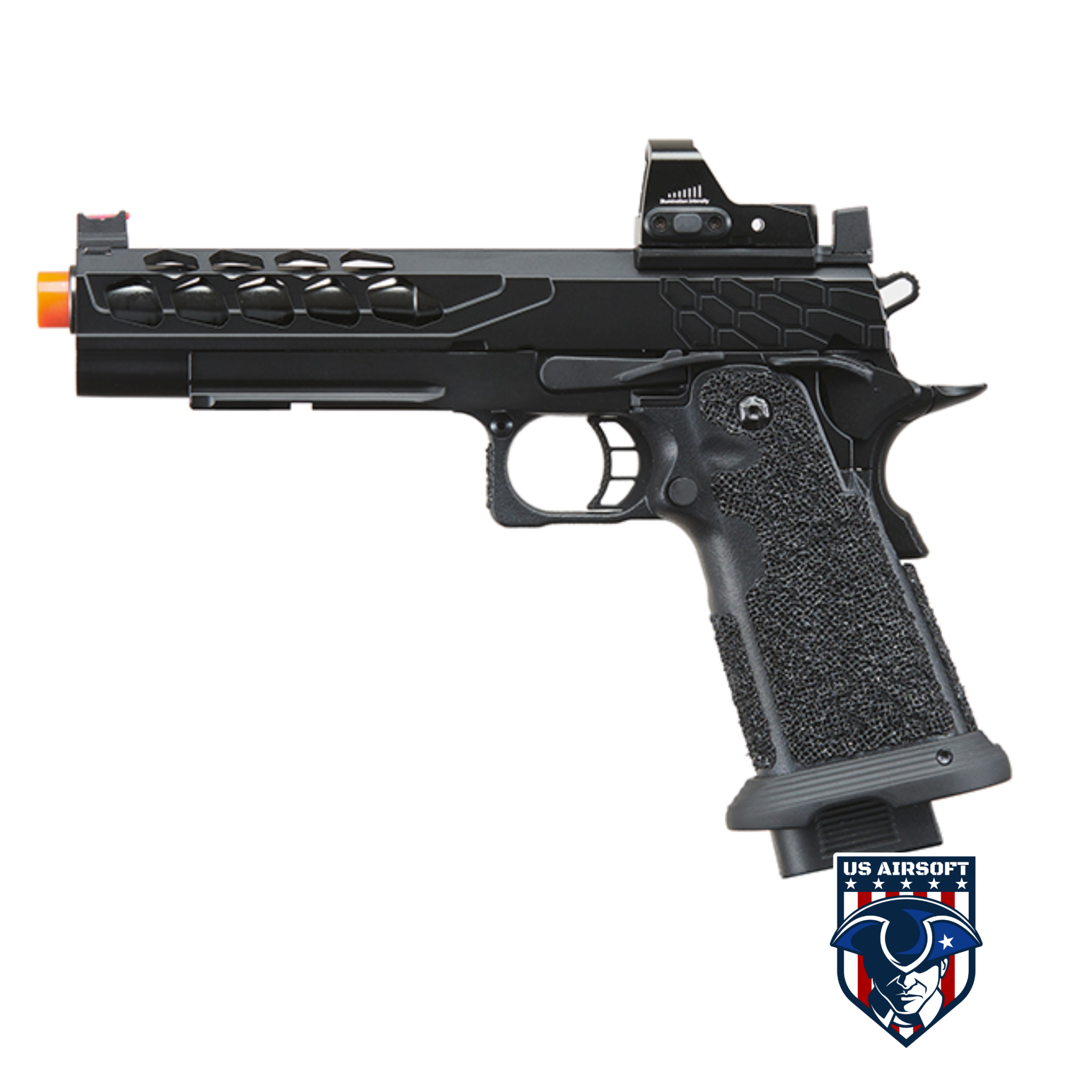 Lancer Tactical Stryk Hi-Capa 5.1 Gas Blowback Airsoft Pistol w/ Red ...