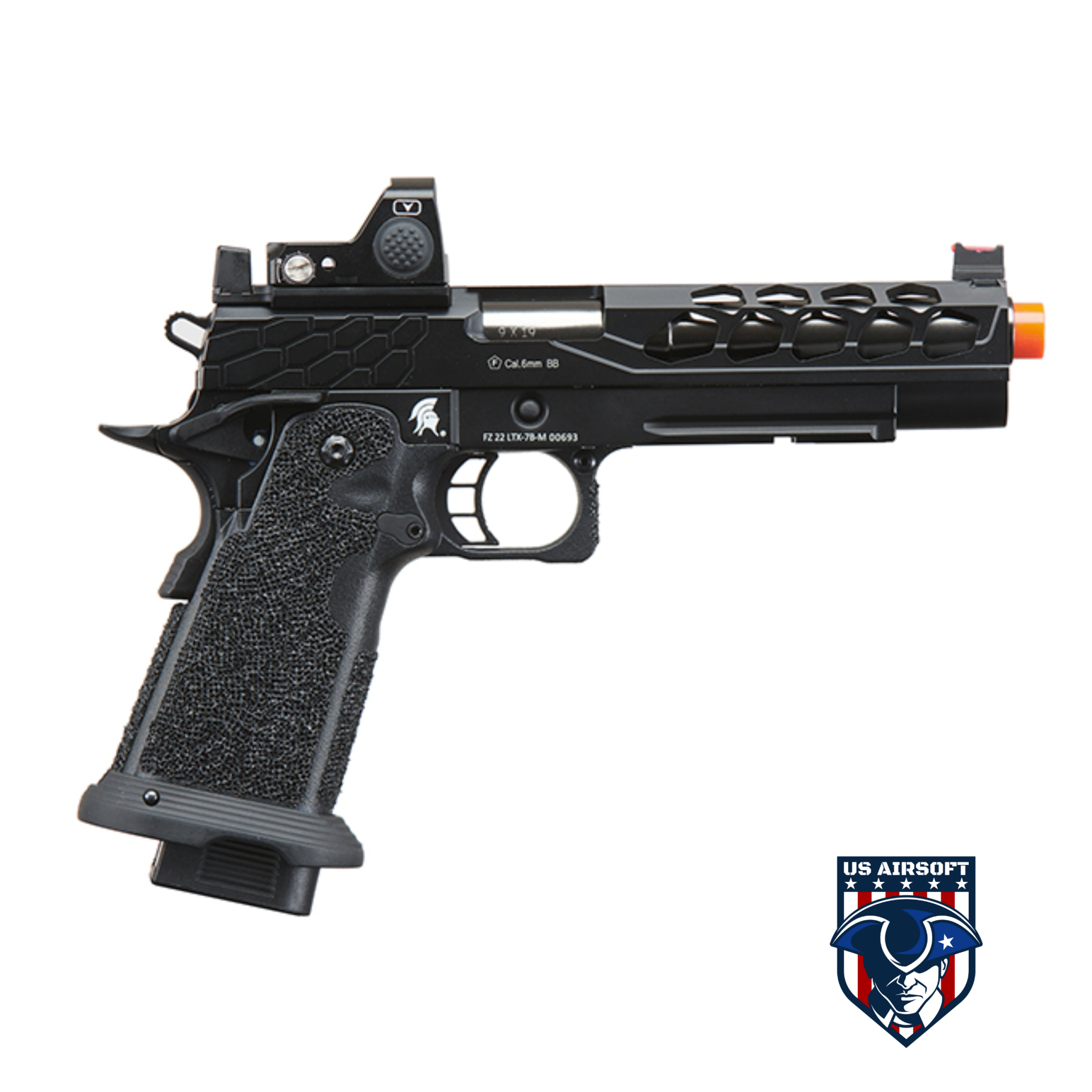 Lancer Tactical Stryk Hi-Capa 5.1 Gas Blowback Airsoft Pistol w/ Red ...