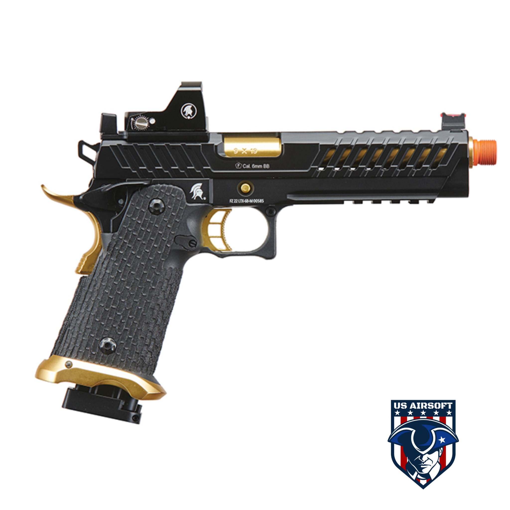 Lancer Tactical Knightshade Hi-Capa Gas Blowback Airsoft Pistol w/ Red ...