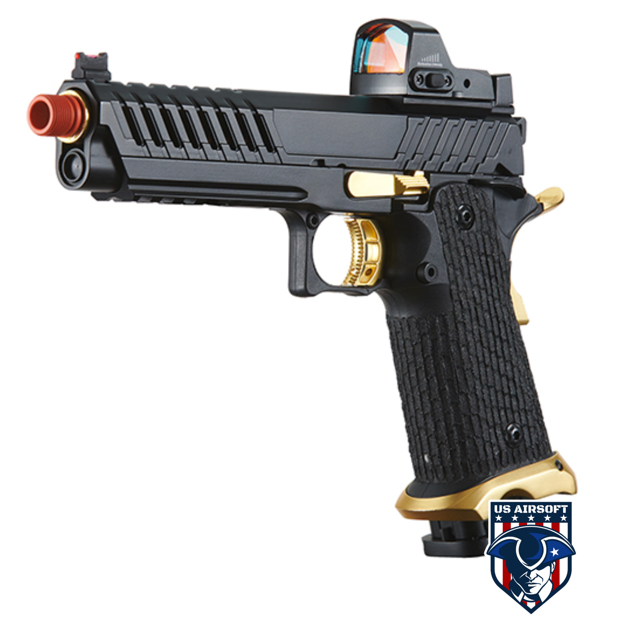 Lancer Tactical Knightshade Hi-Capa Gas Blowback Airsoft Pistol w/ Red ...