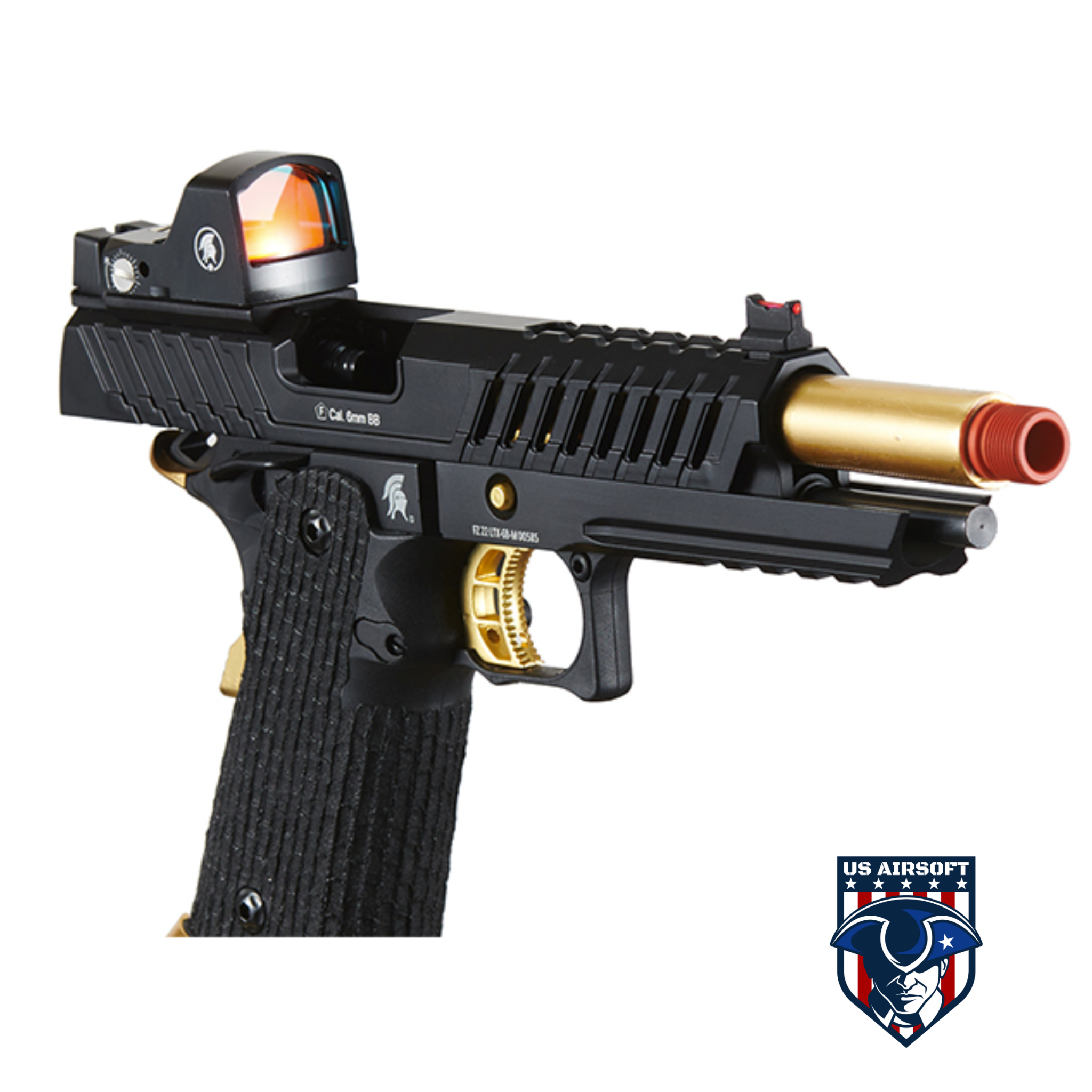 Lancer Tactical Knightshade Hi-Capa Gas Blowback Airsoft Pistol w/ Red ...