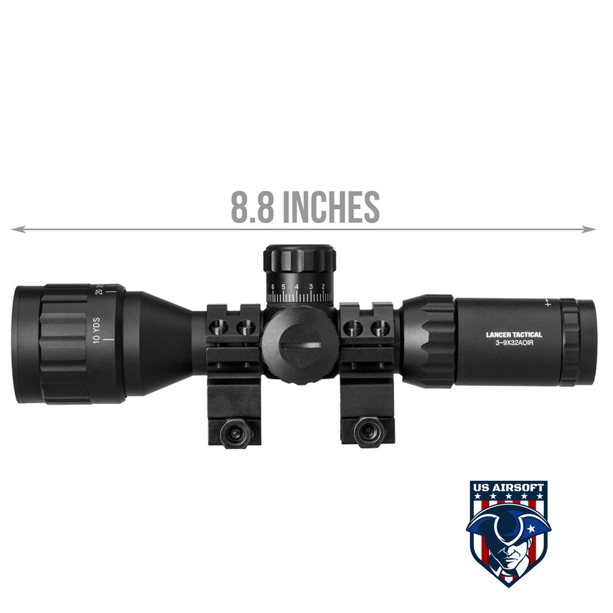 Lancer Tactical 3-9X32 AOIR Scope (Black) - US Airsoft, Inc.