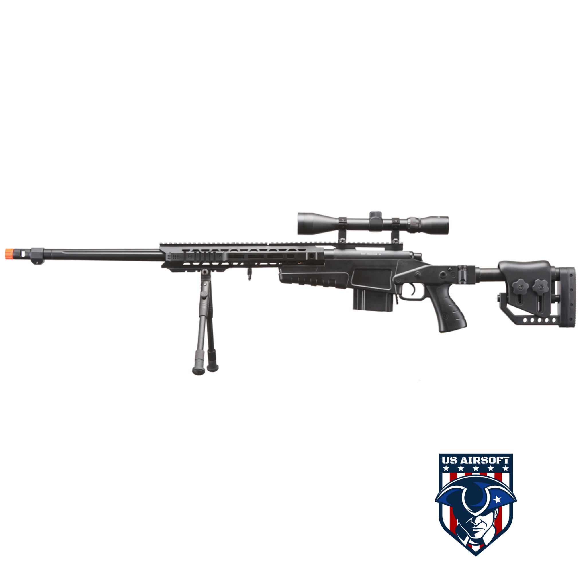 WellFire MB4419-2BAB Bolt Action Airsoft Sniper Rifle (Color: Black ...