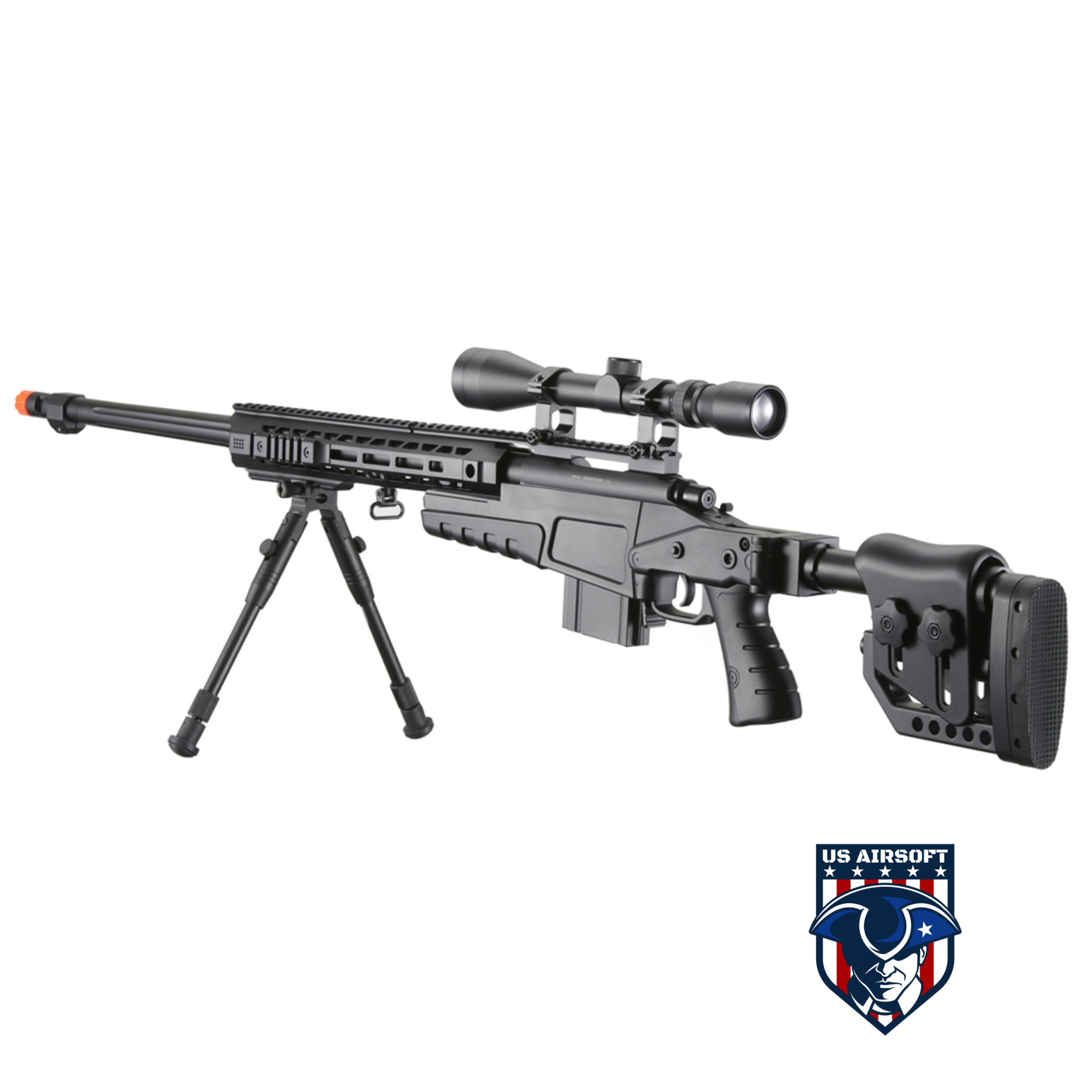 WellFire MB4419-2BAB Bolt Action Airsoft Sniper Rifle (Color: Black ...