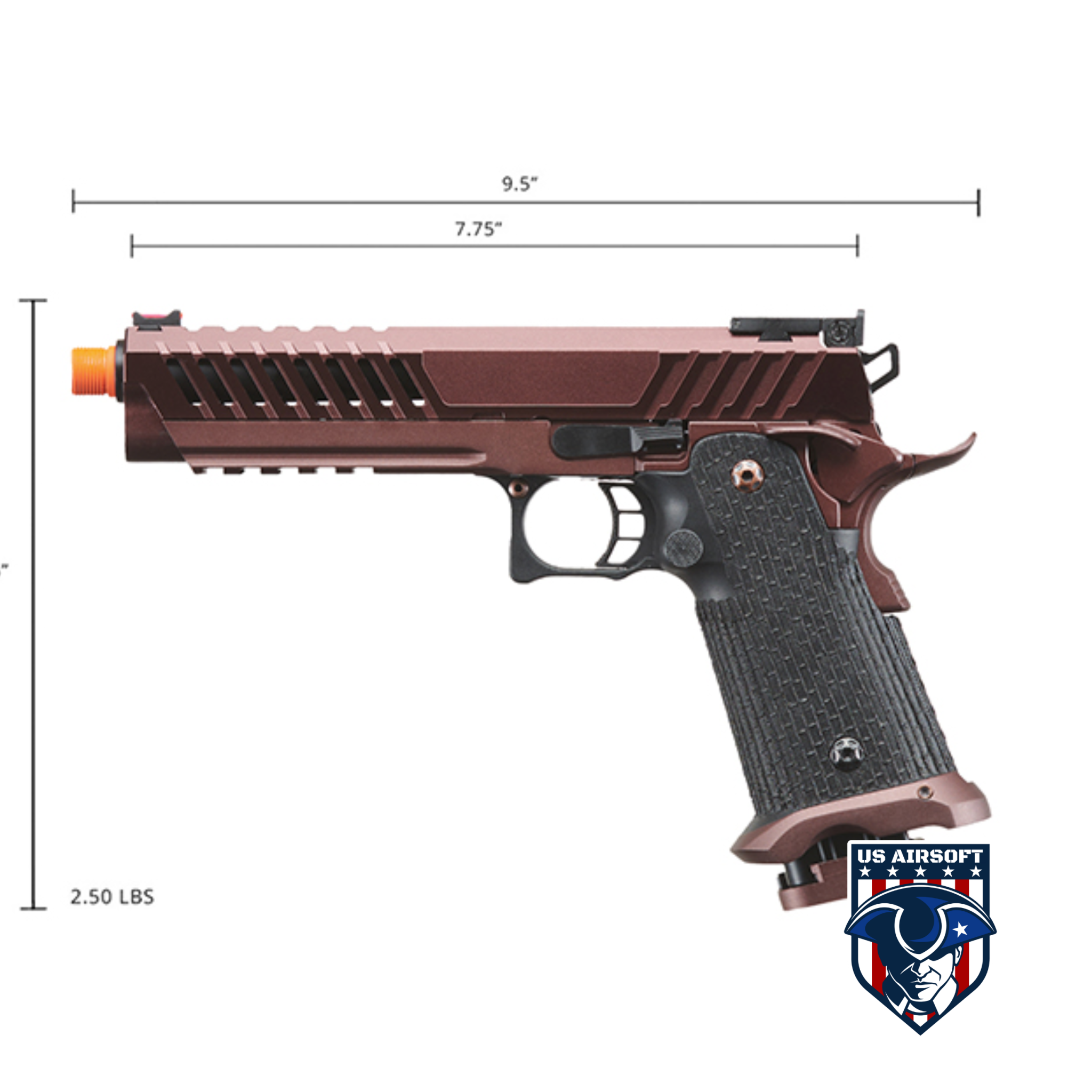 Lancer Tactical Knightshade Hi-Capa Gas Blowback Airsoft Pistol (Color ...