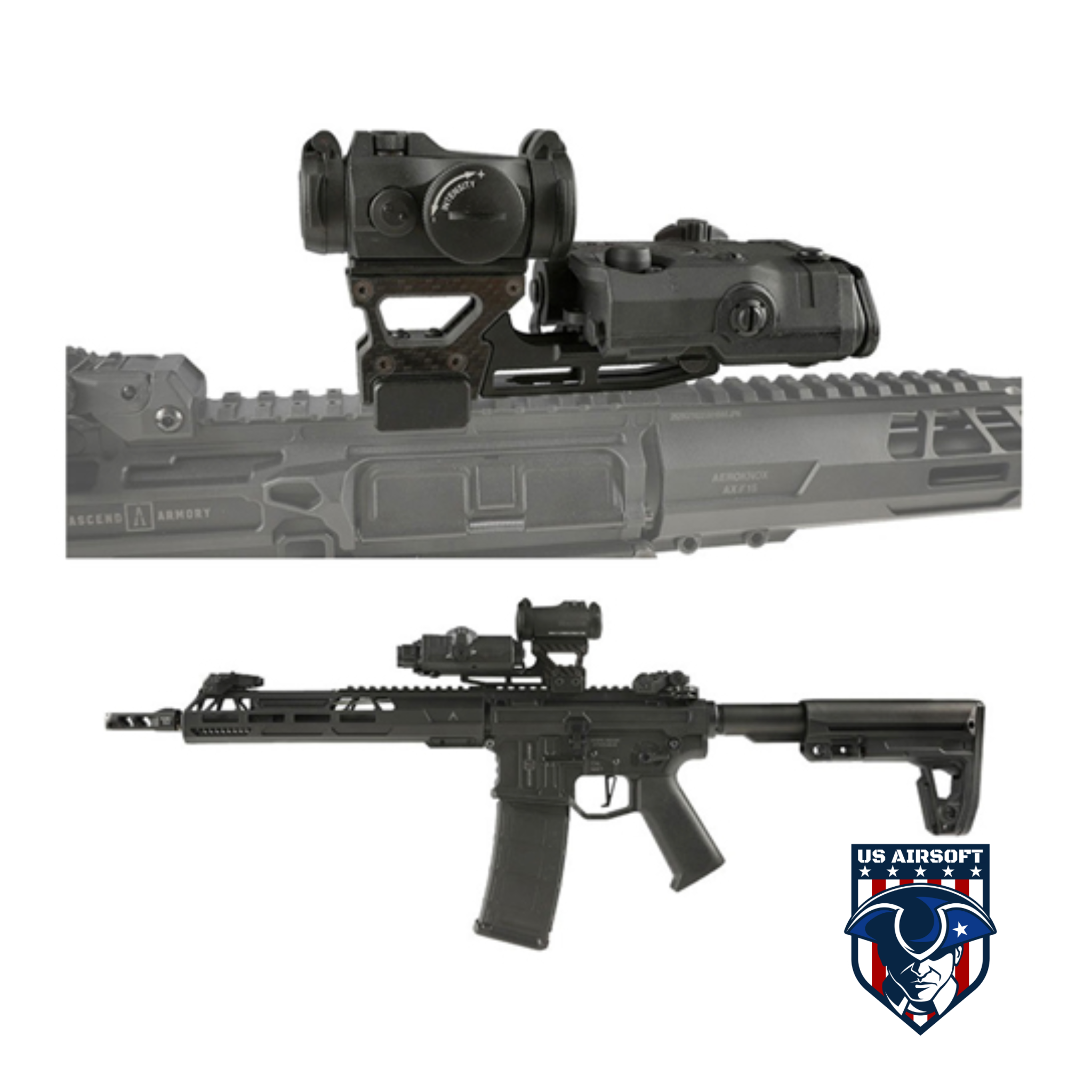 Atlas Custom Works Modular Optics Mount (Color: Black) - US Airsoft, Inc.