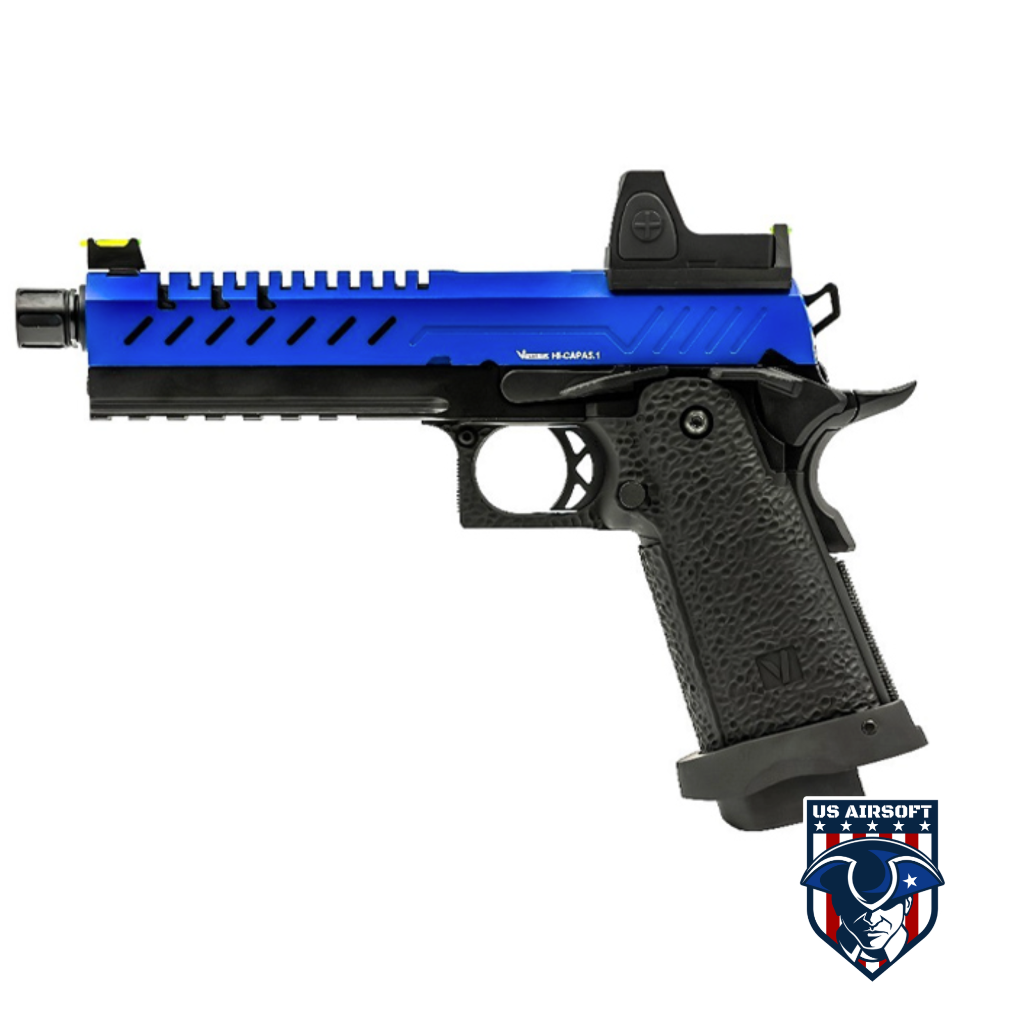 Vorsk Hi-Capa 5.1 GBB Pistol w/ Red Dot Sight - (Blue/Black) - US ...