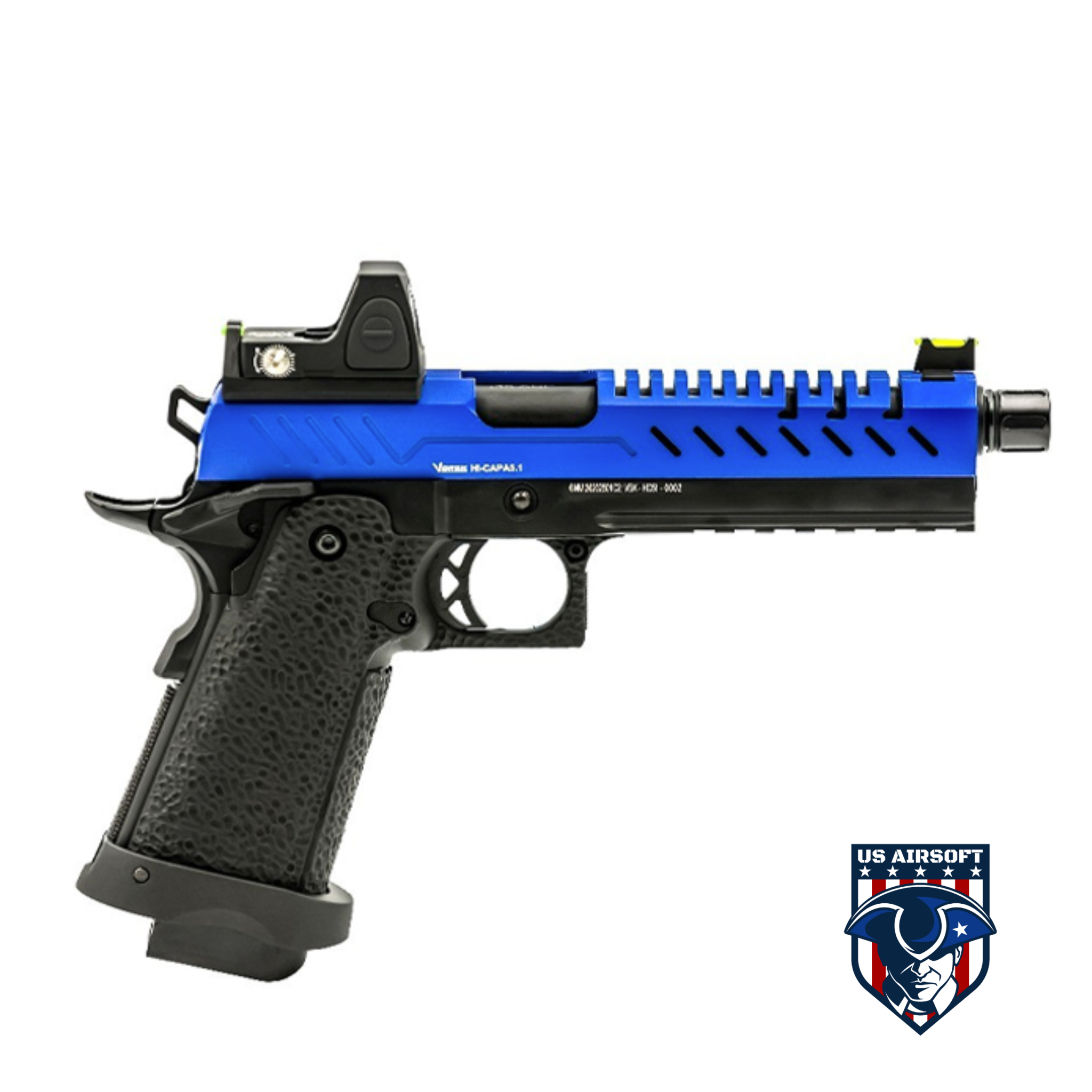 Vorsk Hi-Capa 5.1 GBB Pistol w/ Red Dot Sight - (Blue/Black) - US ...
