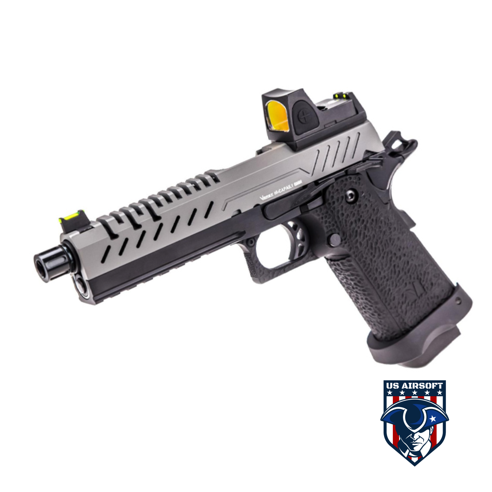 Vorsk Hi-Capa 5.1 GBB Pistol w/ Red Dot Sight - (Black/Gray) - US ...
