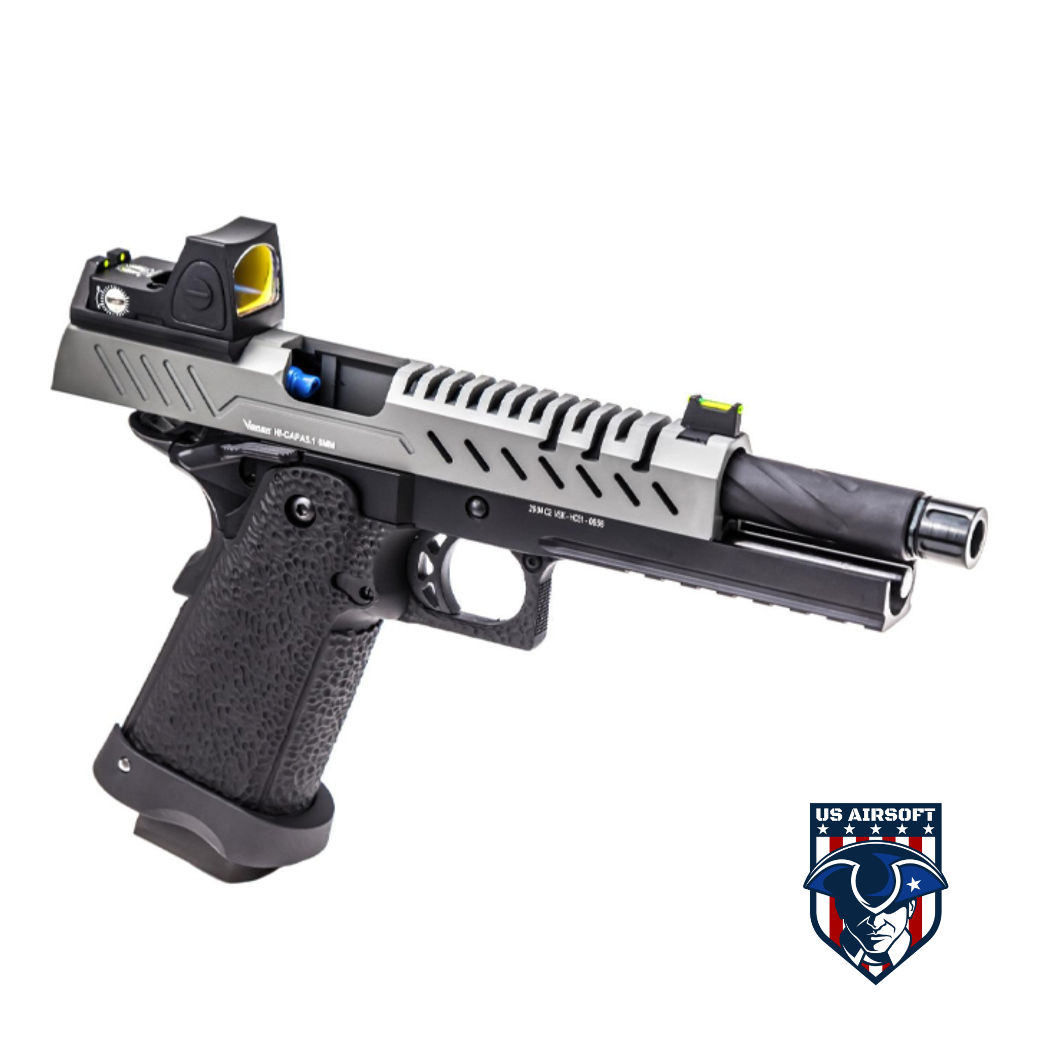 Vorsk Hi-Capa 5.1 GBB Pistol w/ Red Dot Sight - (Black/Gray) - US ...