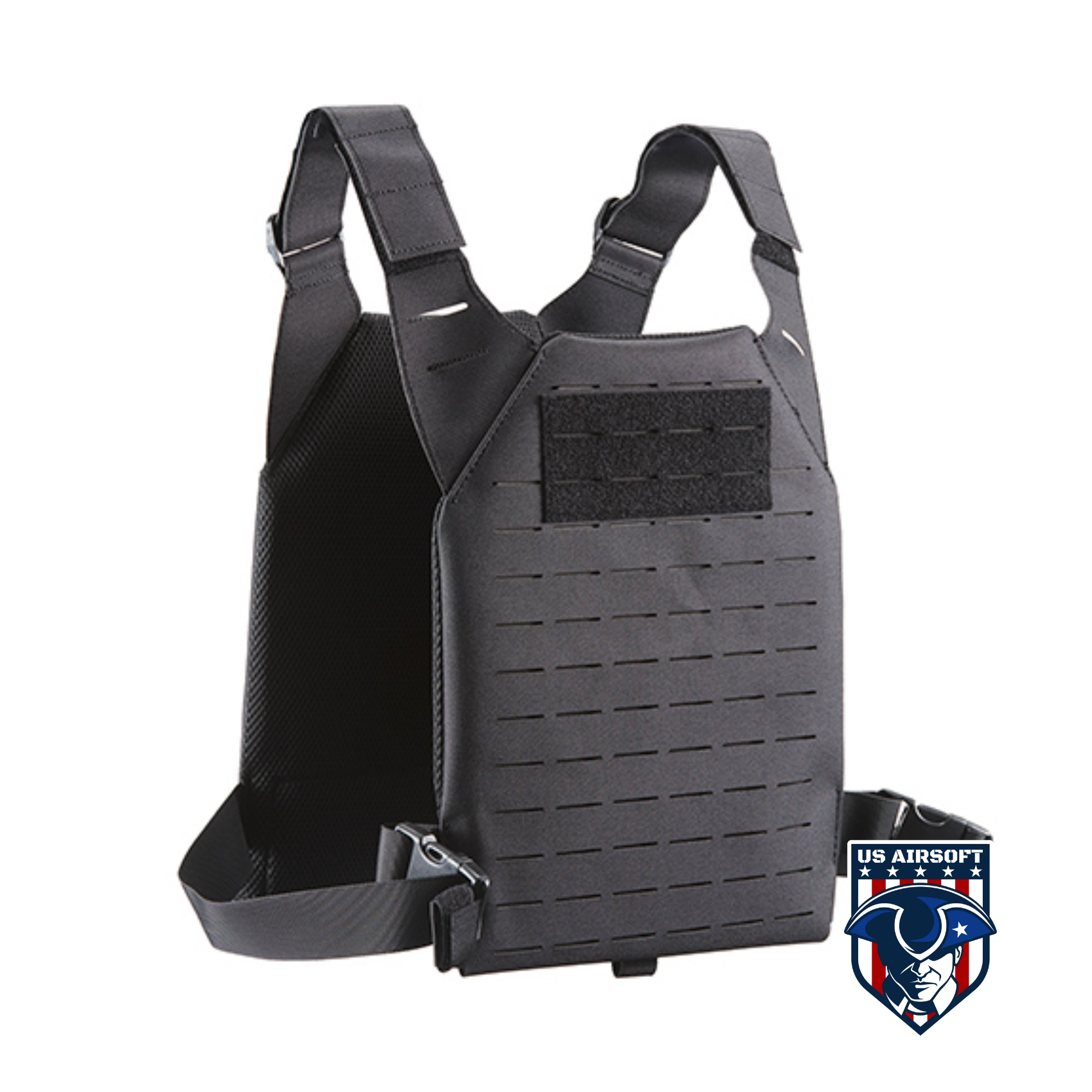 Lancer Tactical Low Profile Laser Cut MOLLE Plate Carrier - (Black ...