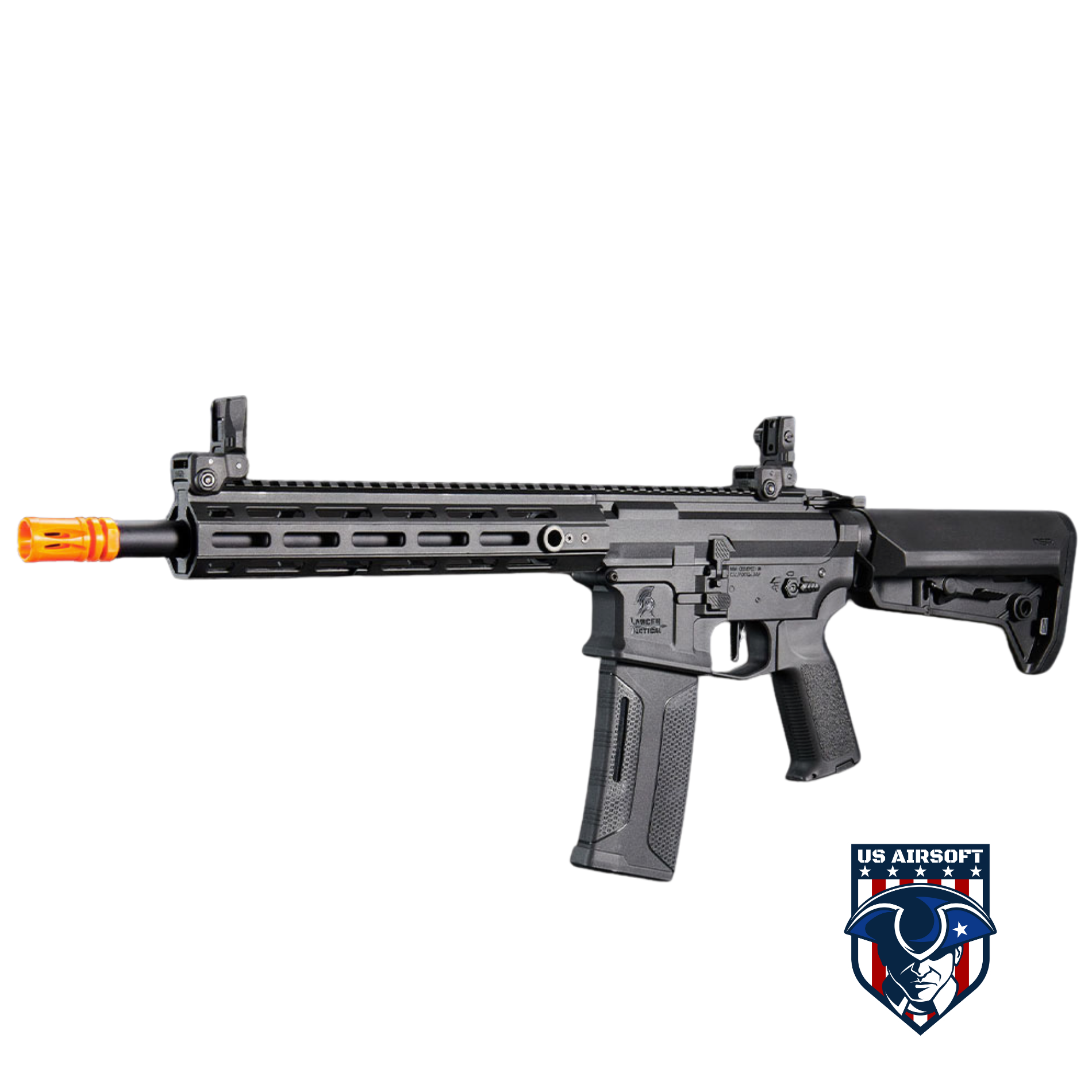 Lancer Tactical Gen 2 Hellion M-LOK 10" M4 AEG w/ Ambidextrous NSR Receiver & NSR Stock - (Black ...