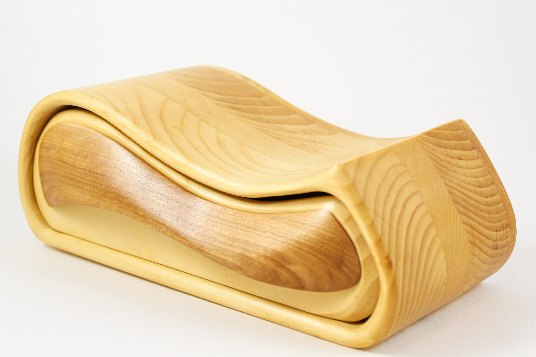 Single drawer wood box - wave, handmade by Robert Evans - Cape Breton ...