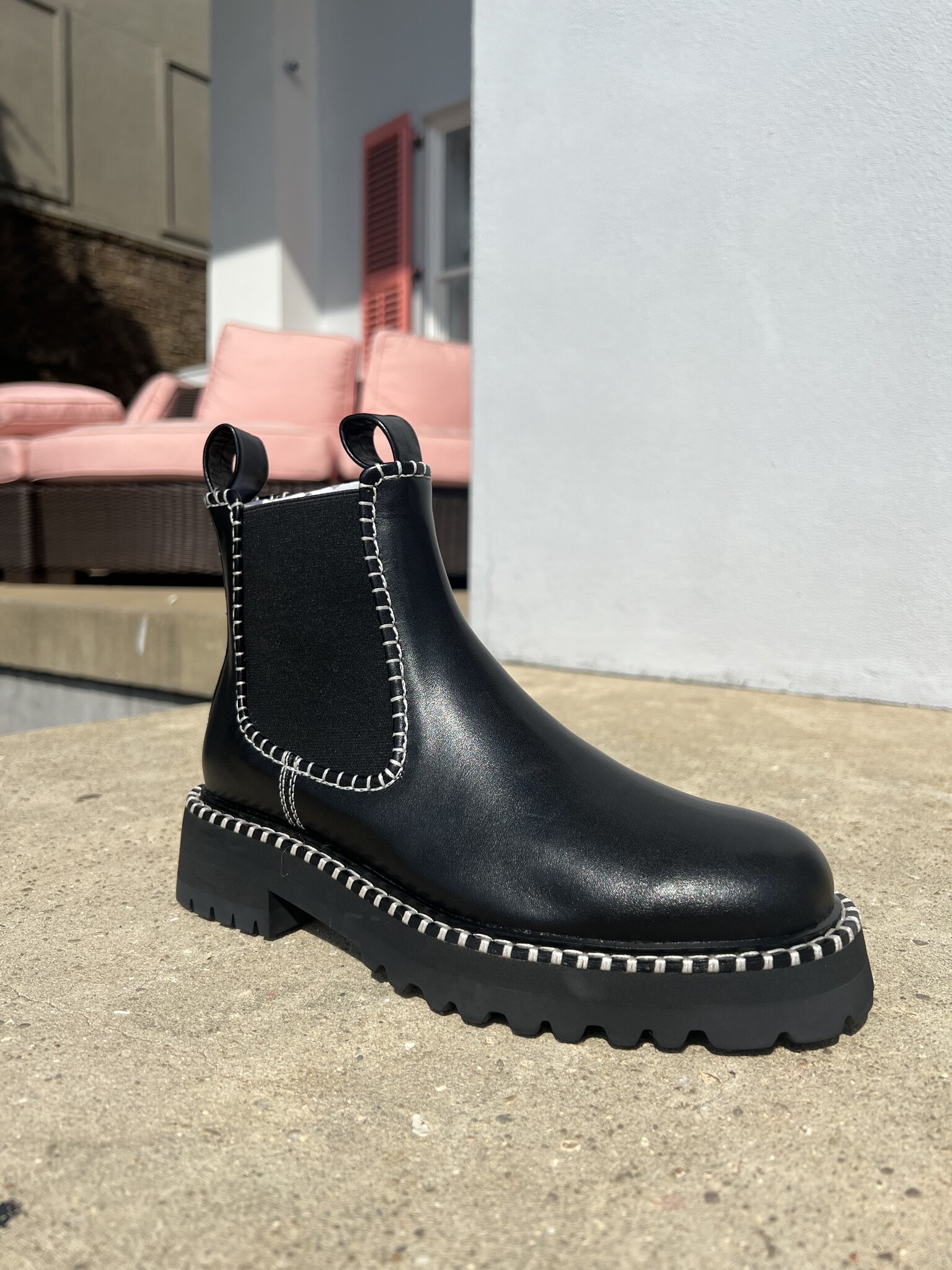 Alias Mae- Roma- Boot with pull tabls elastic gussets and contrast ...