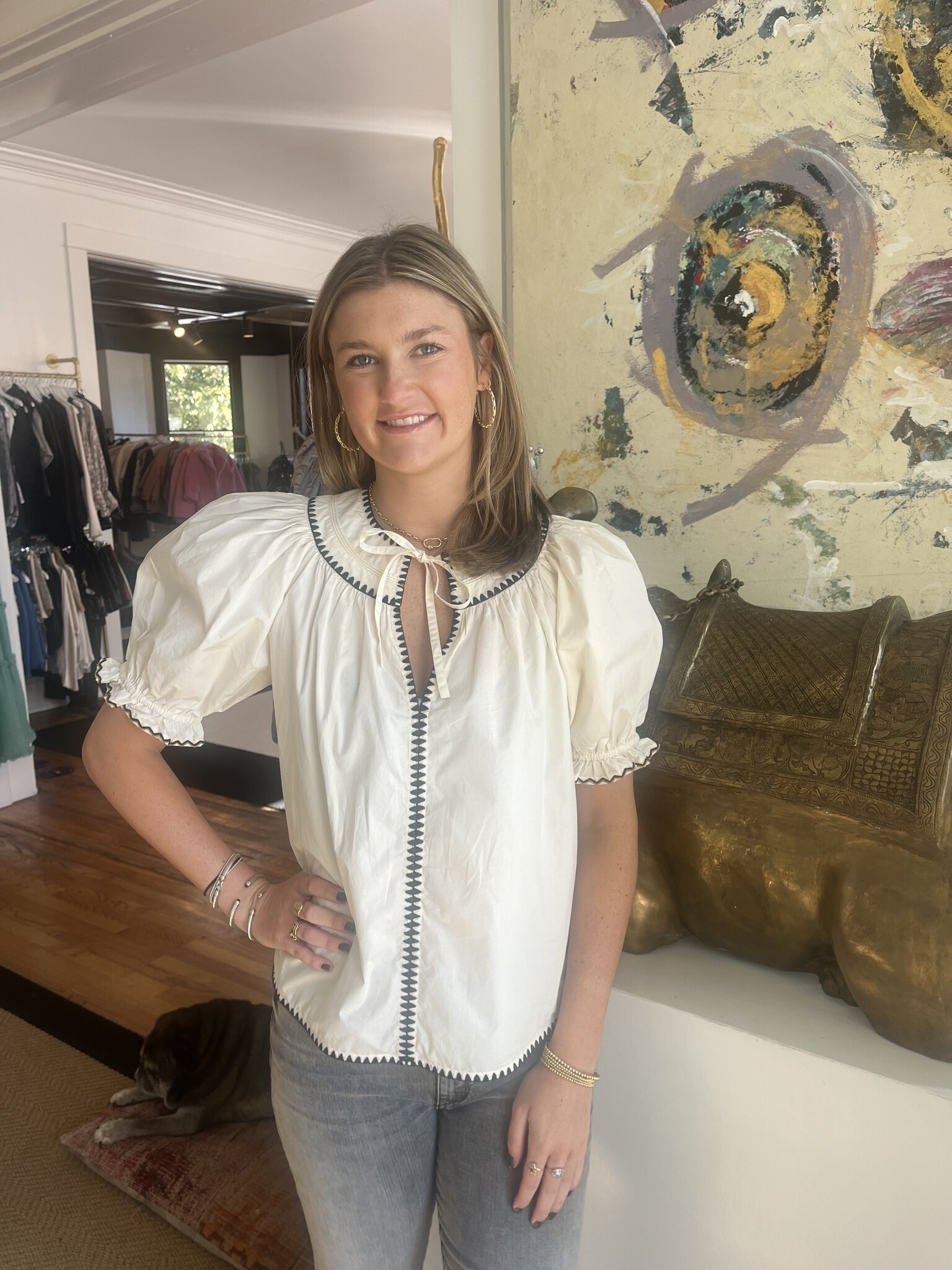 Ulla Johnson- Ruby Top- Ivory - Dukes Online