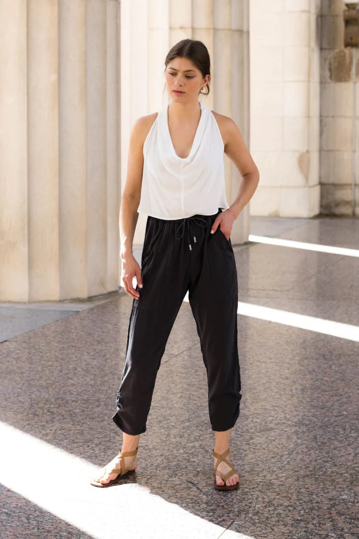 Natalie Busby- Laid Back Cowl Top- White - Dukes Online