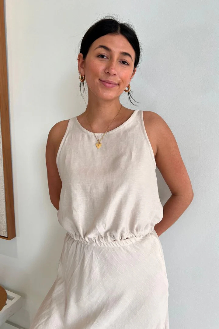 Natalie Busby- Essential Crop- Stone - Dukes Online